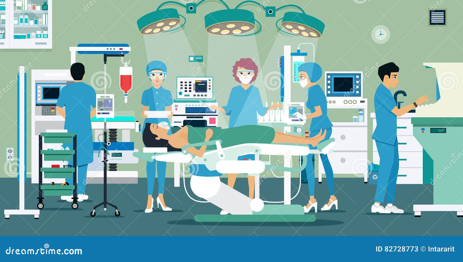 Sala de operaciones ilustración del vector. Ilustración de tratamiento ...