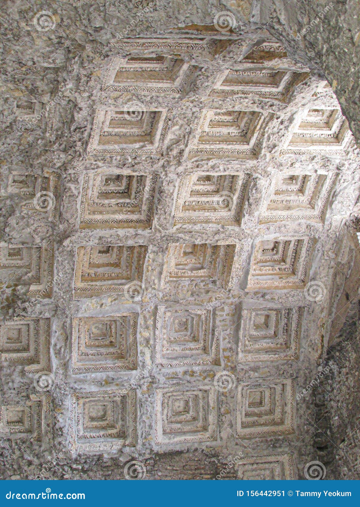 Ancient Roman Ceiling Design in Palantine Hill Catacombs Stock Image ...