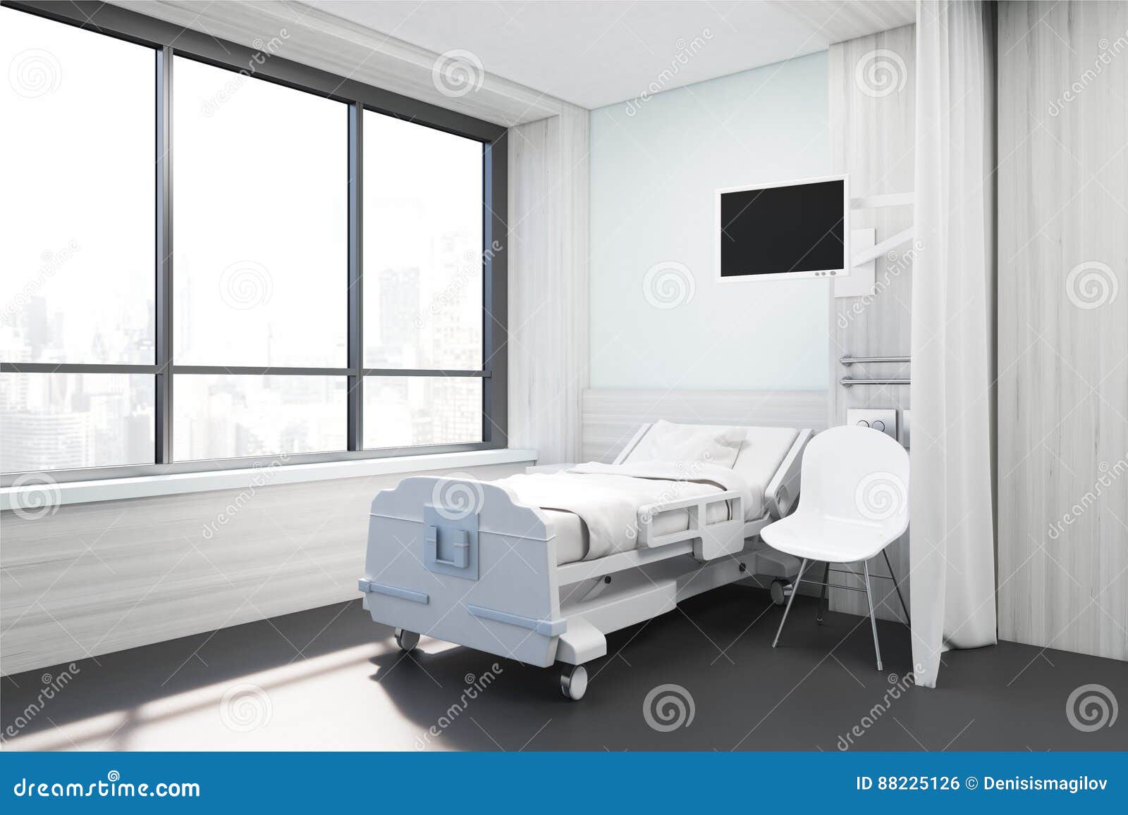 Sala Grande De La Ventana, Paredes Blancas Stock de ilustración ...