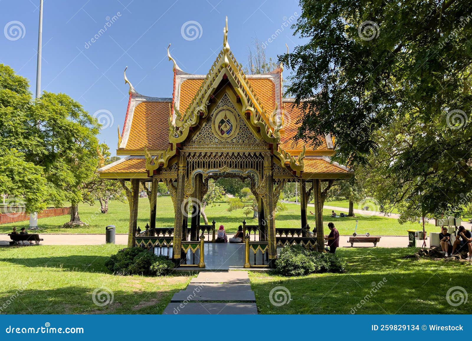 Sala Thai Pavilion With Traditional Architectural Designs Editorial ...