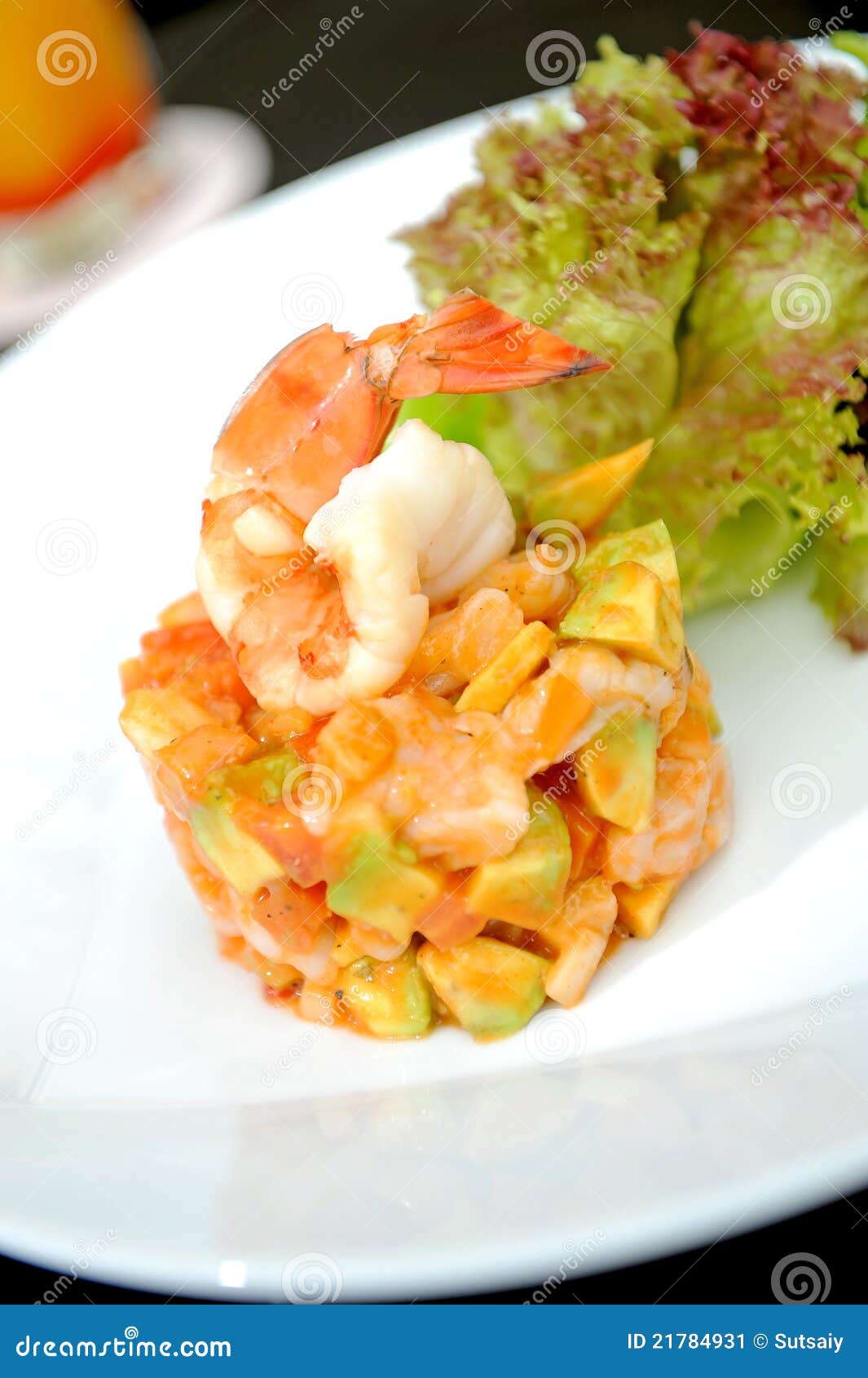 Salad apetizer with shrimp stock image. Image of cuisine - 21784931