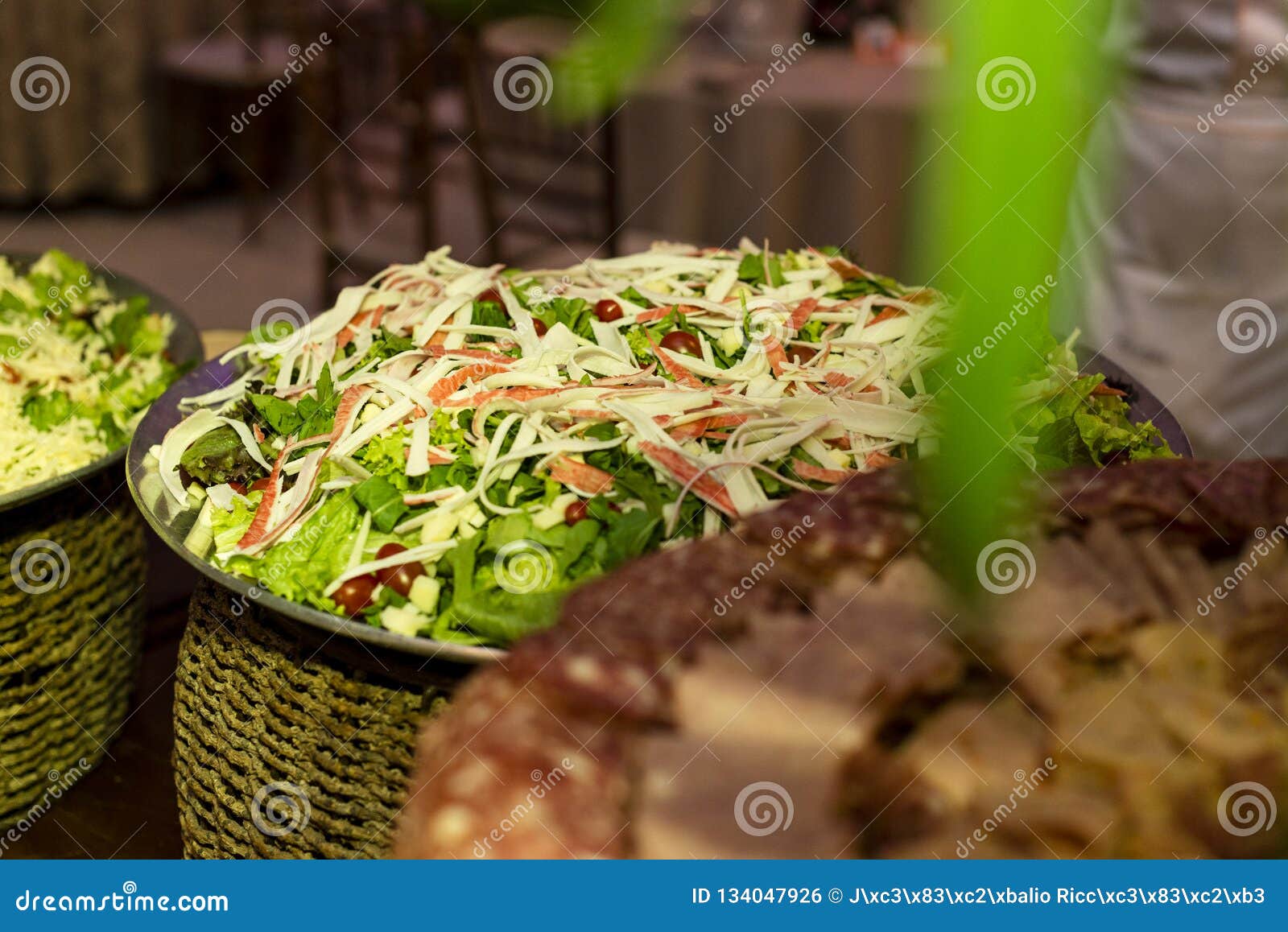 Salad bar in big event stock photo. Image of service - 134047926