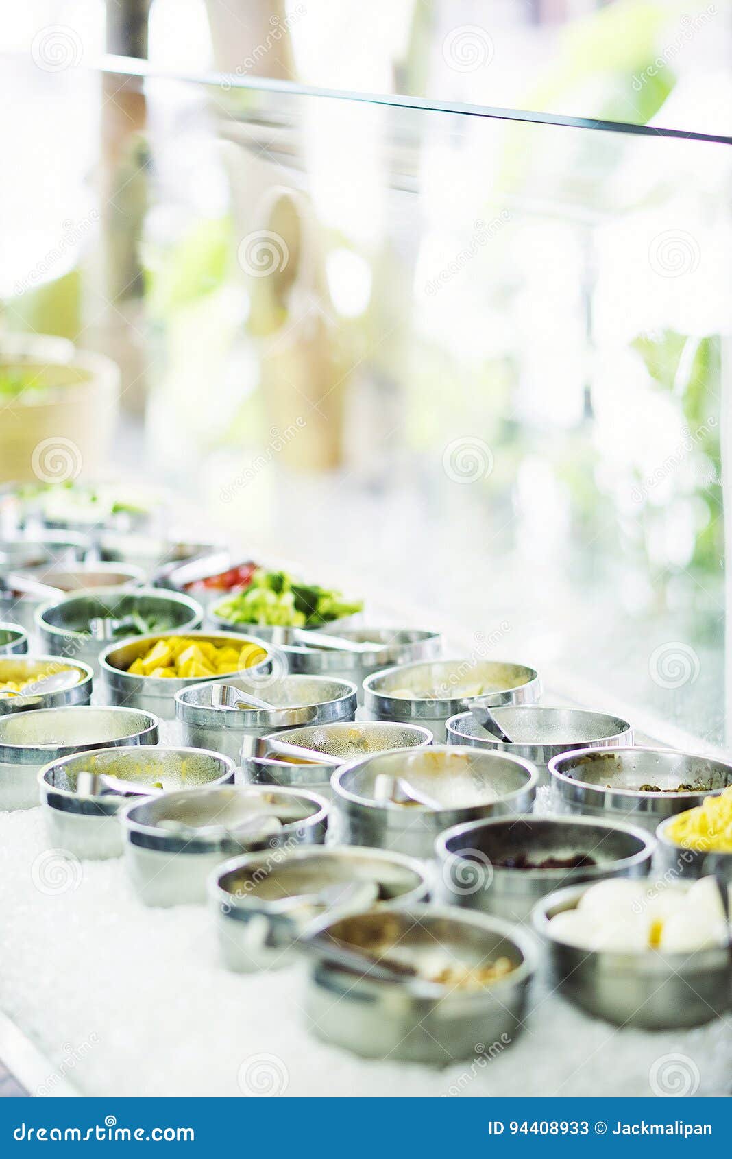 Salad Bar Buffet Fresh Mixed Vegetables Display Stock Image - Image of ...