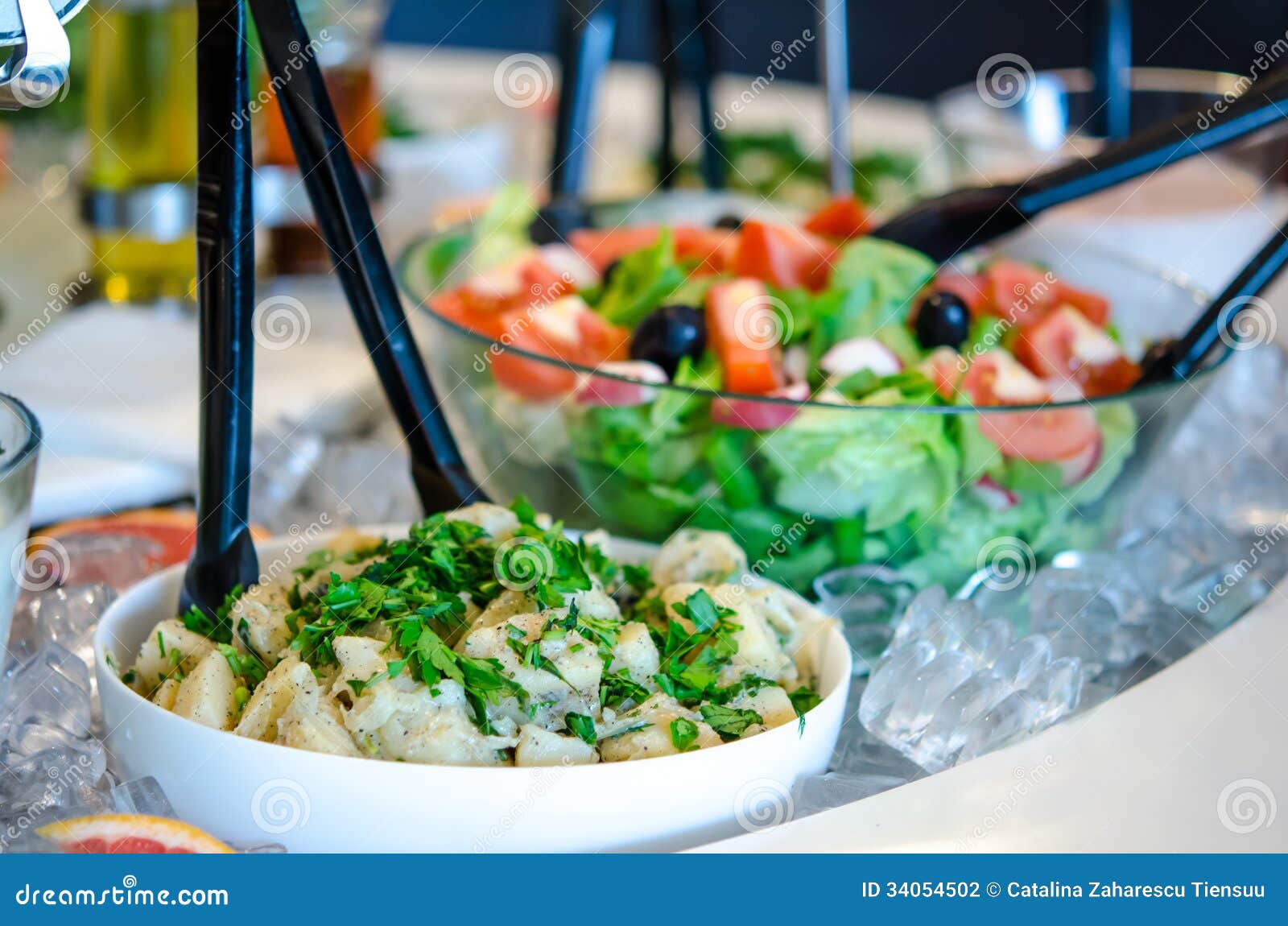 Salad bar on ice stock photo. Image of onion, boiled - 34054502