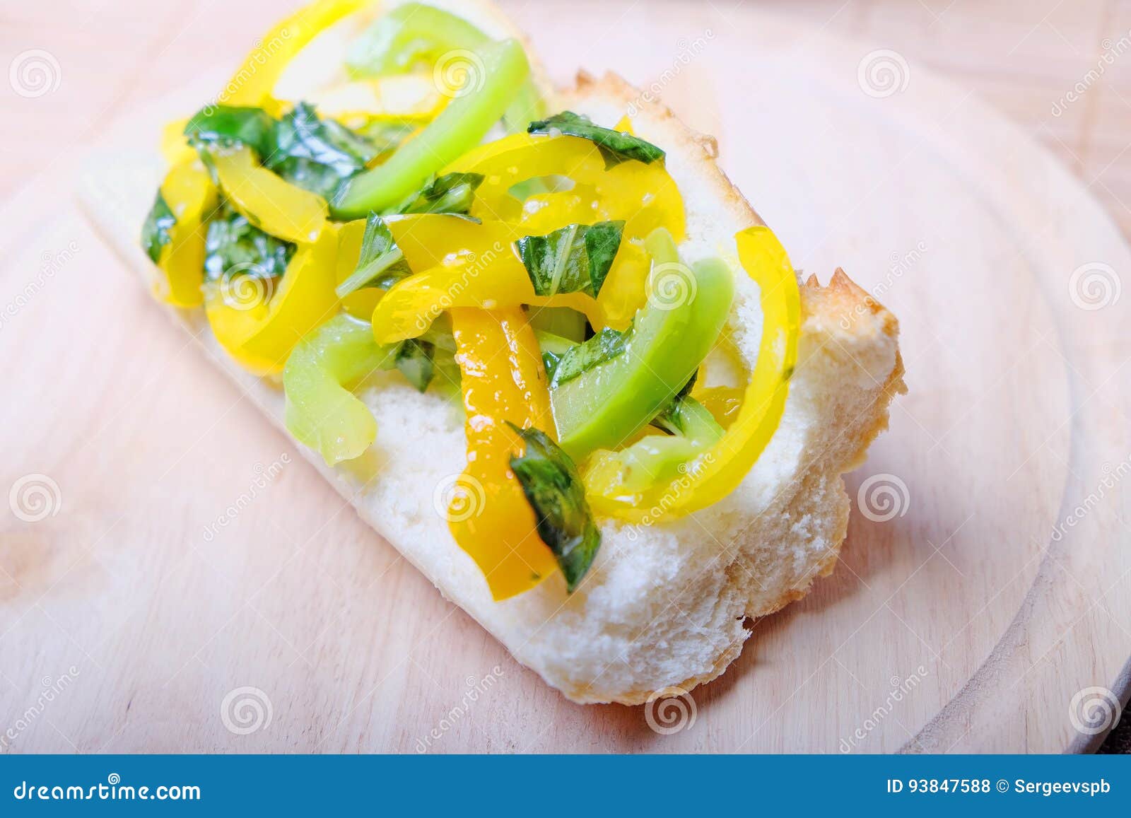 Salad with Basque pepper stock photo. Image of basil - 93847588