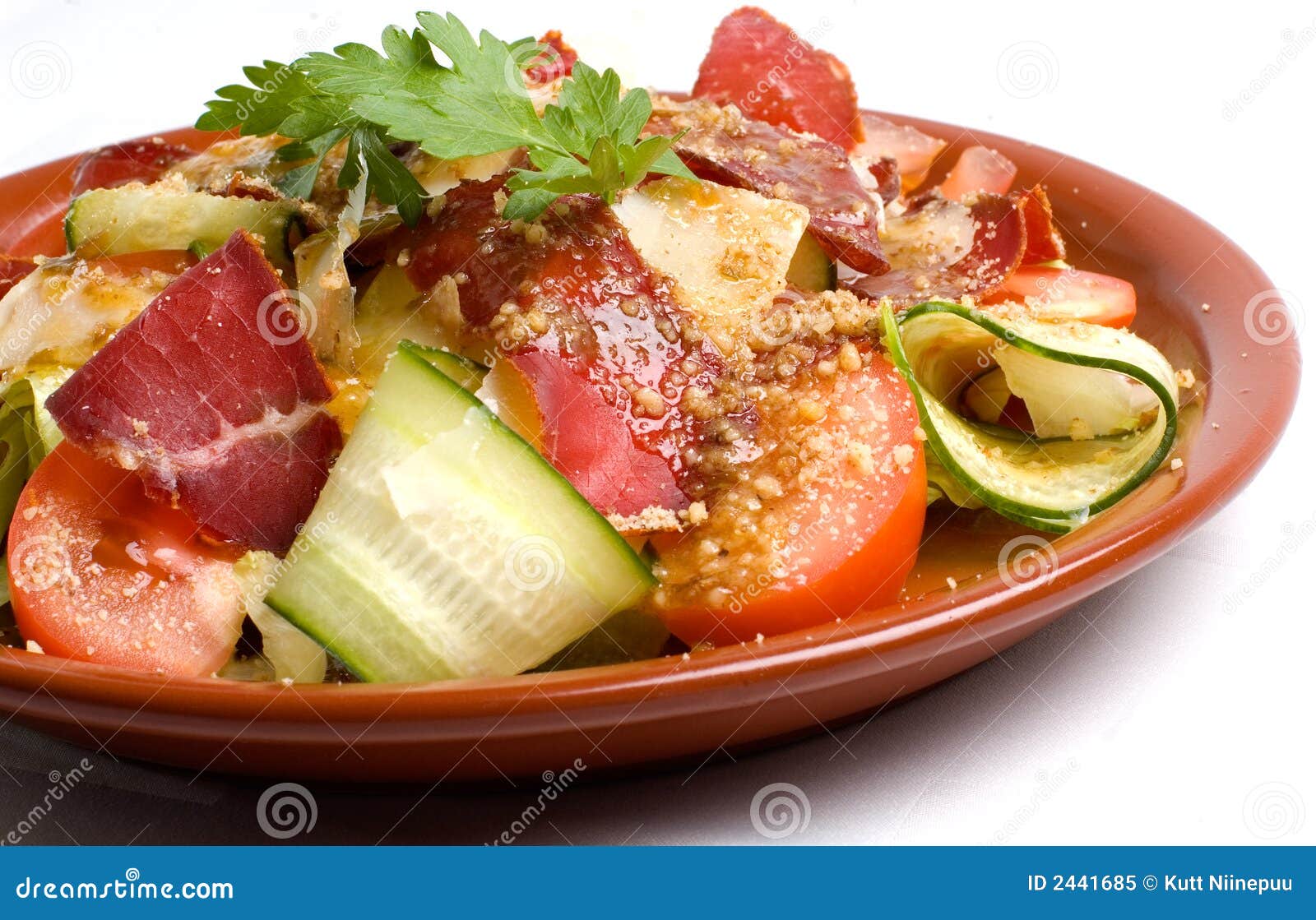 Salad with Basturma stock image. Image of plate, cured - 2441685
