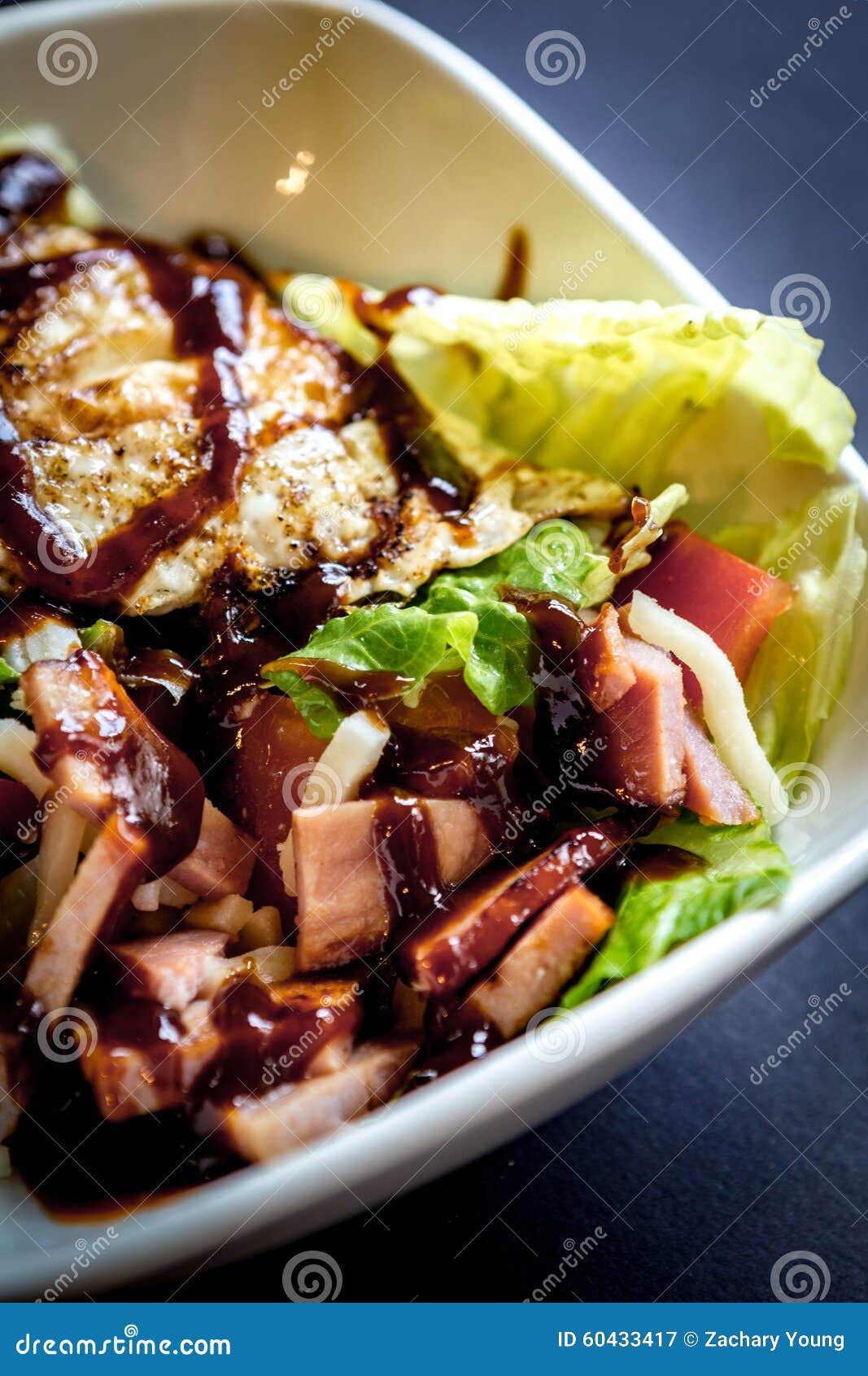Salad with BBQ Sause stock image. Image of eating, tuna - 60433417