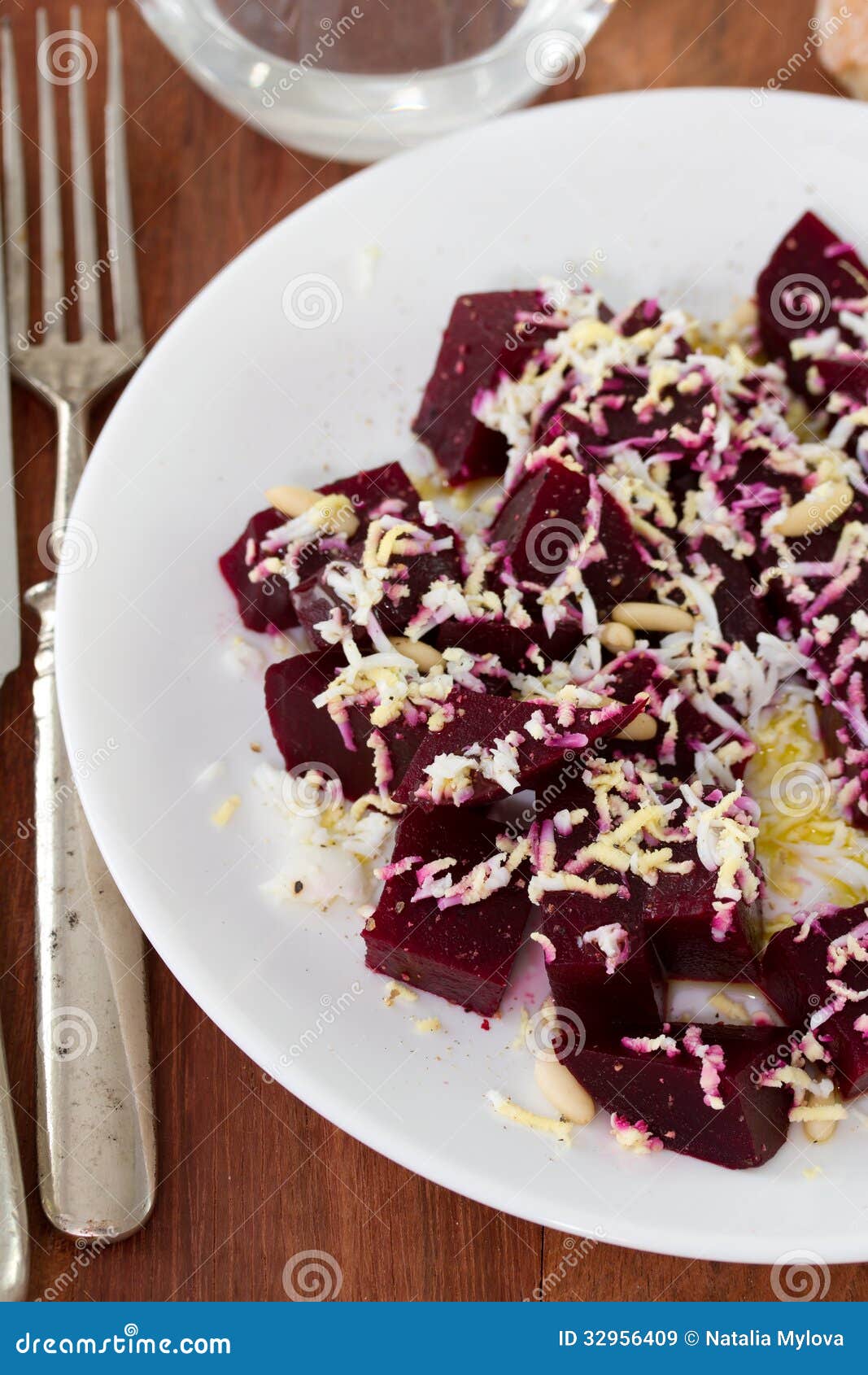 Salad with beet, nuts stock image. Image of root, salad - 32956409
