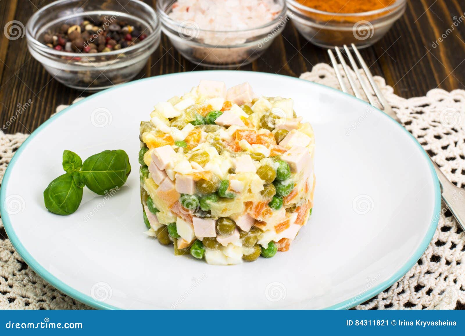 Salad of Boiled Vegetables with Mayonnaise Stock Image - Image of ...