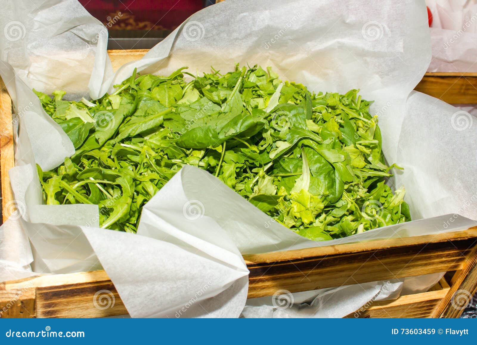 Salad in a box stock image. Image of vegetables, ingredients - 73603459