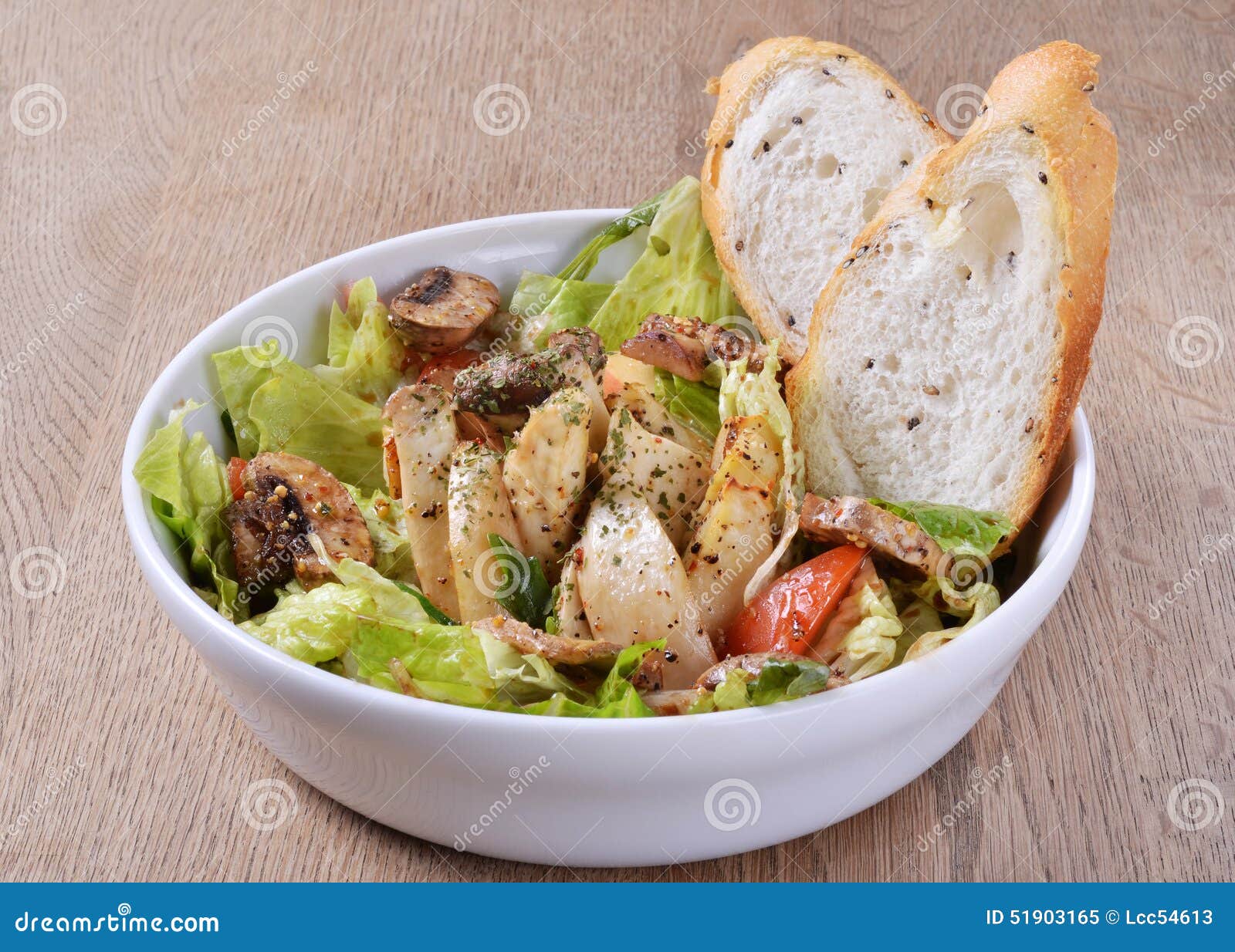 Salad with bread stock image. Image of crispy, food, lunch - 51903165