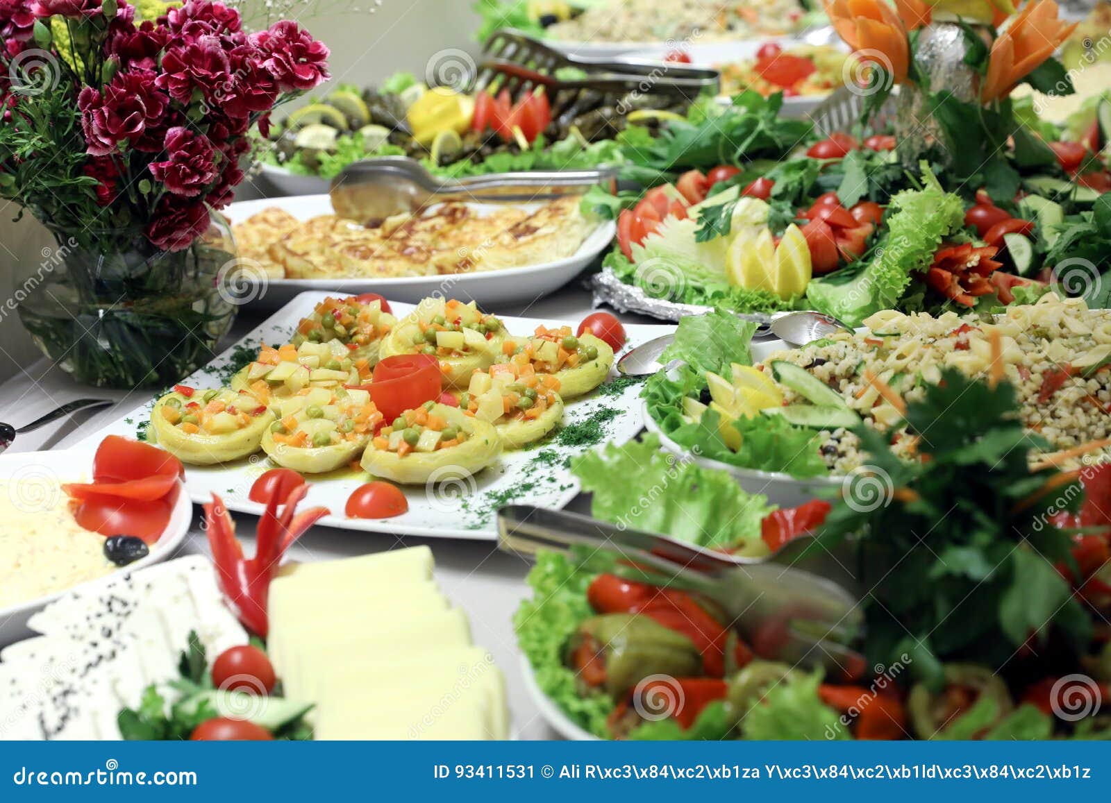 Salad buffet stock image. Image of gourmet, cooked, celebration - 93411531