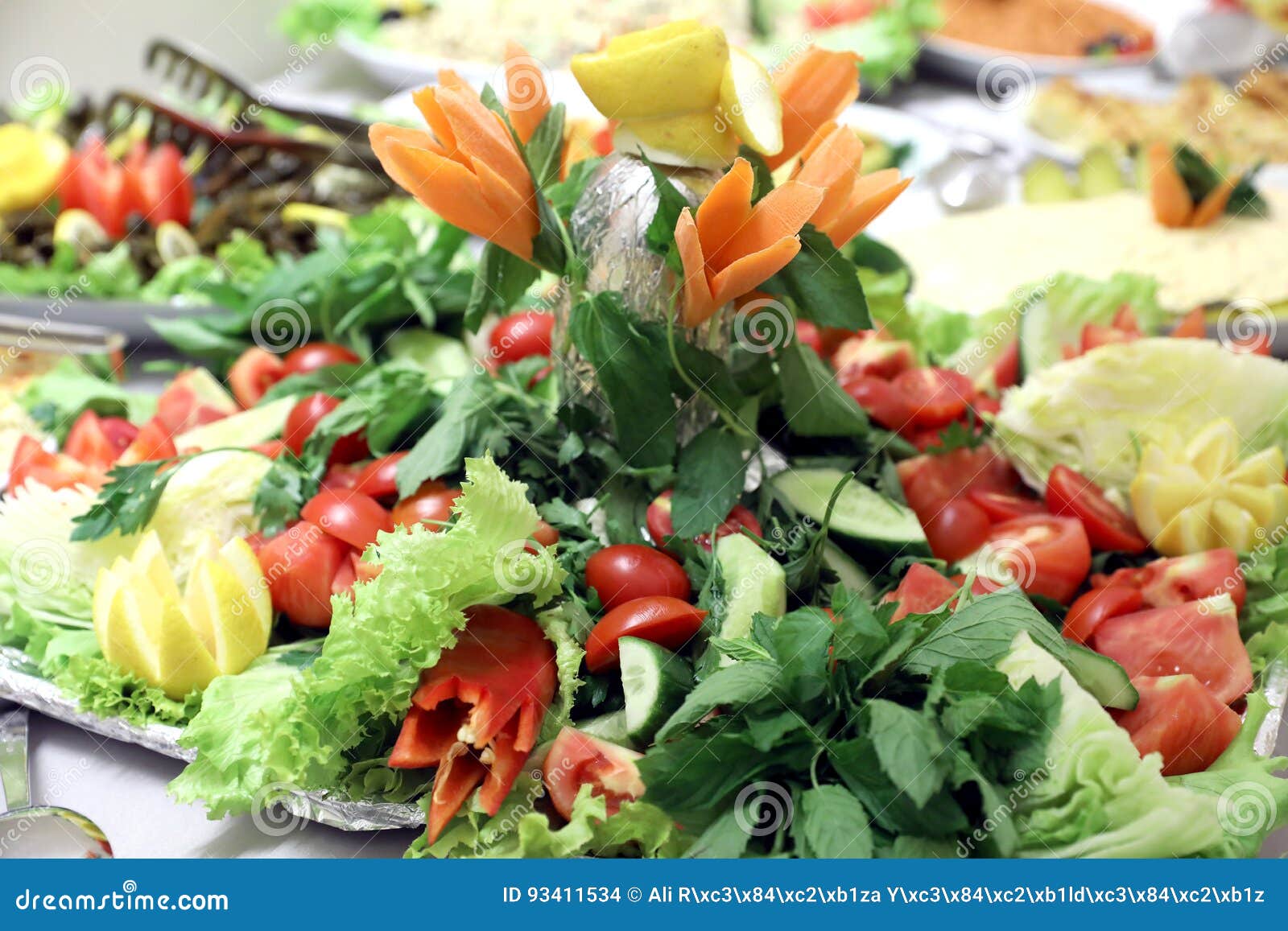 Salad buffet stock photo. Image of delicious, fresh, cooked - 93411534