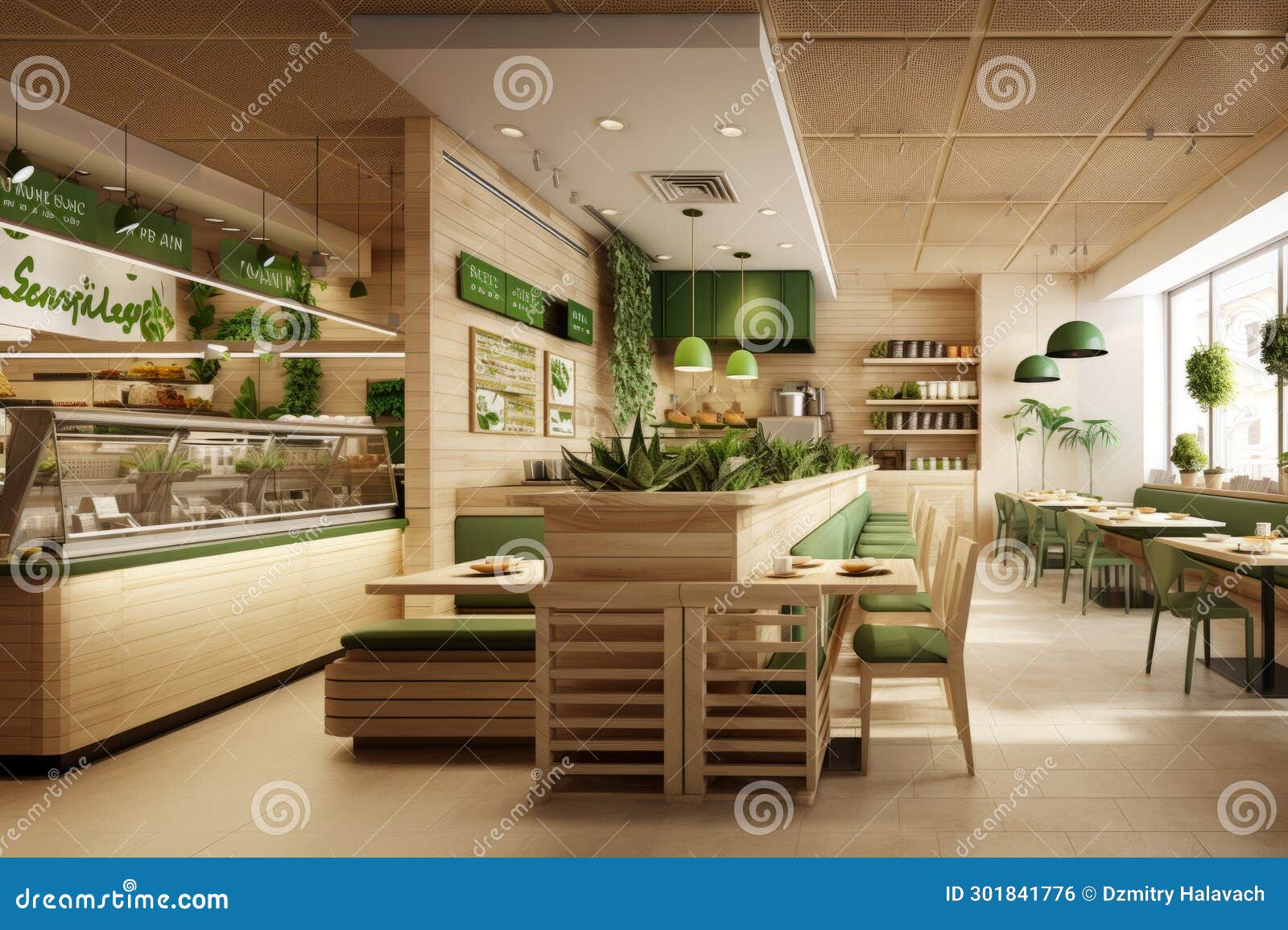 Salad Cafe Restaurant Design. Variations Stock Photo - Image of service ...