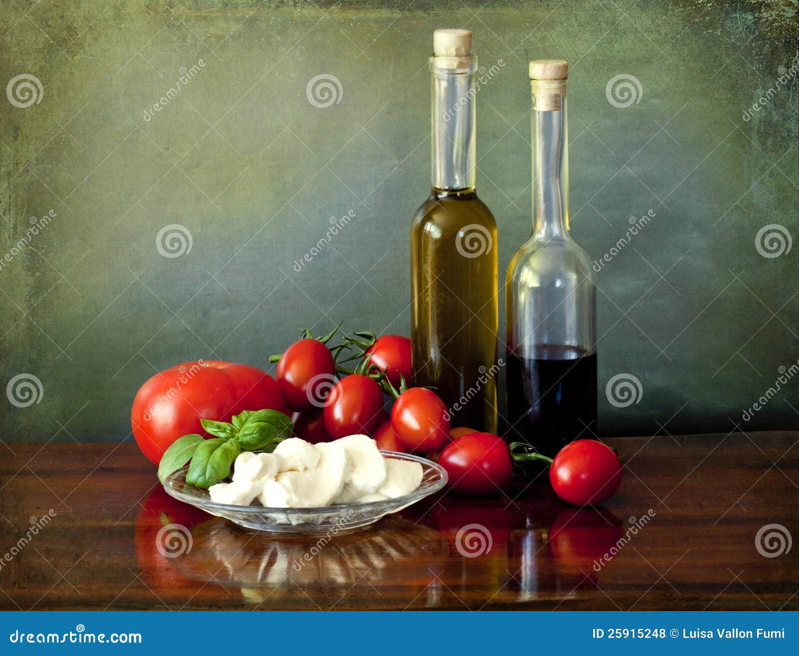 Salad Capri Style: Tomatoes, Mozzarella, Basil Stock Photo - Image of ...
