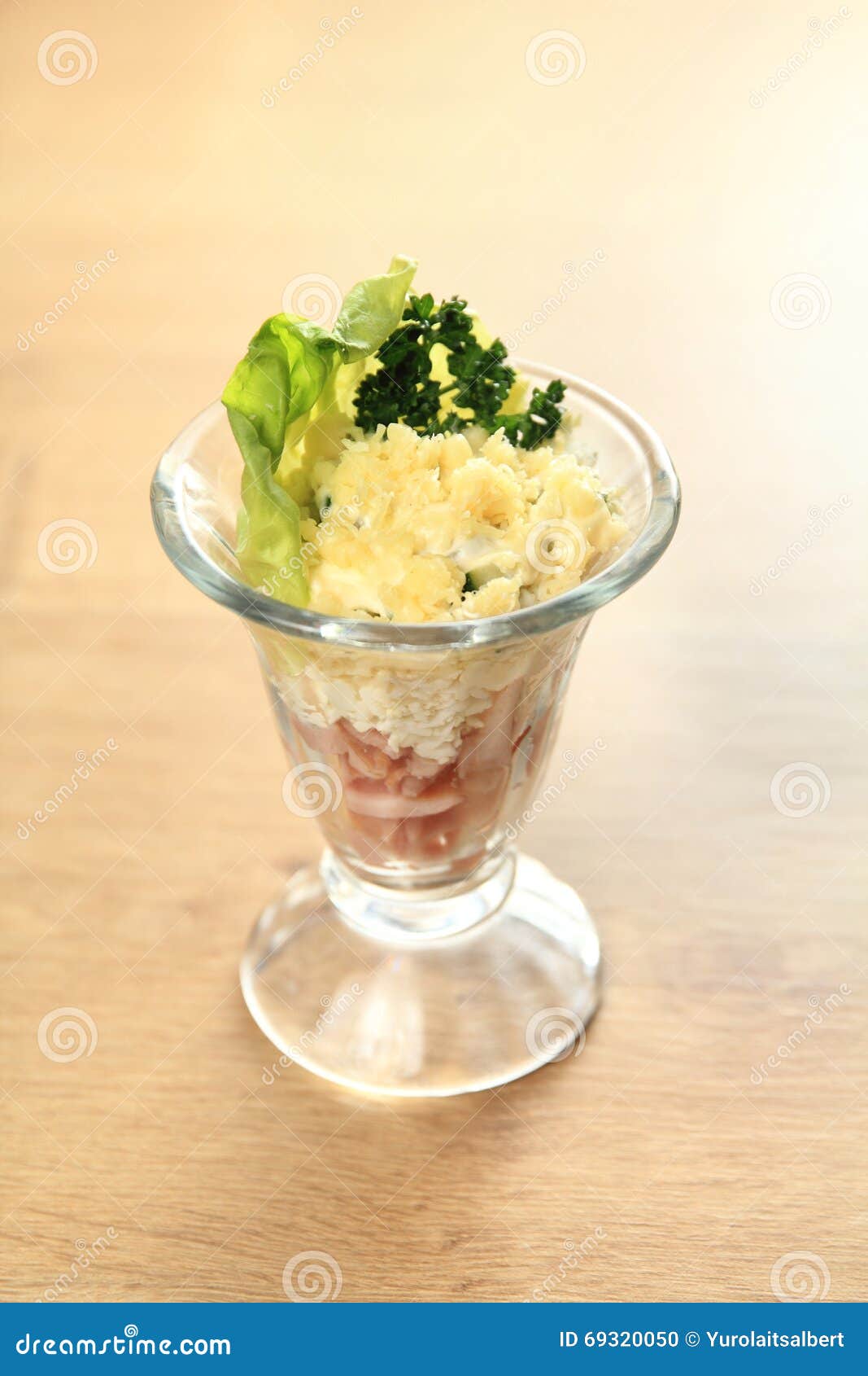Salad-cocktail with the Chicken Stock Photo - Image of classic ...