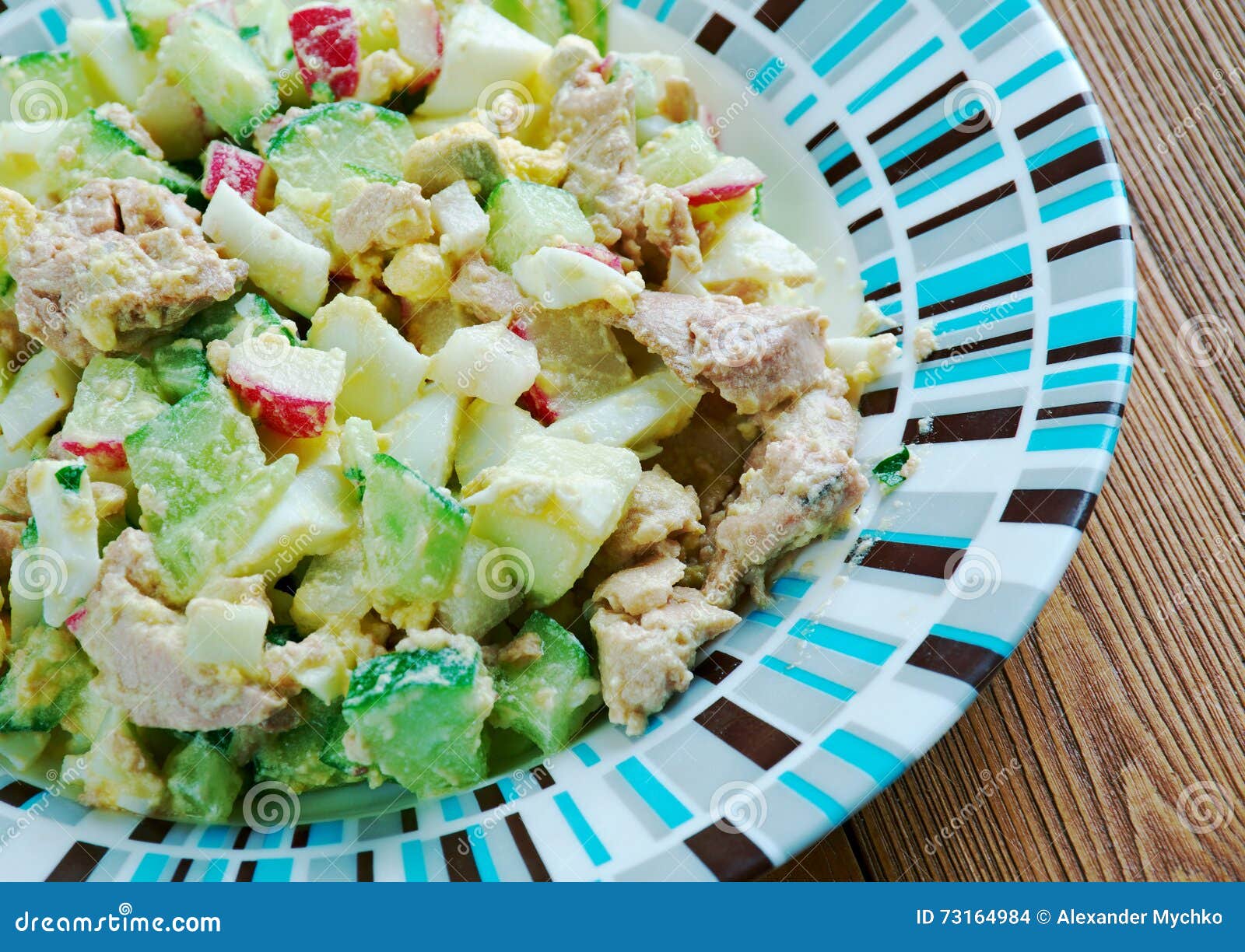 Salad with cod liver stock photo. Image of seafood, russian - 73164984