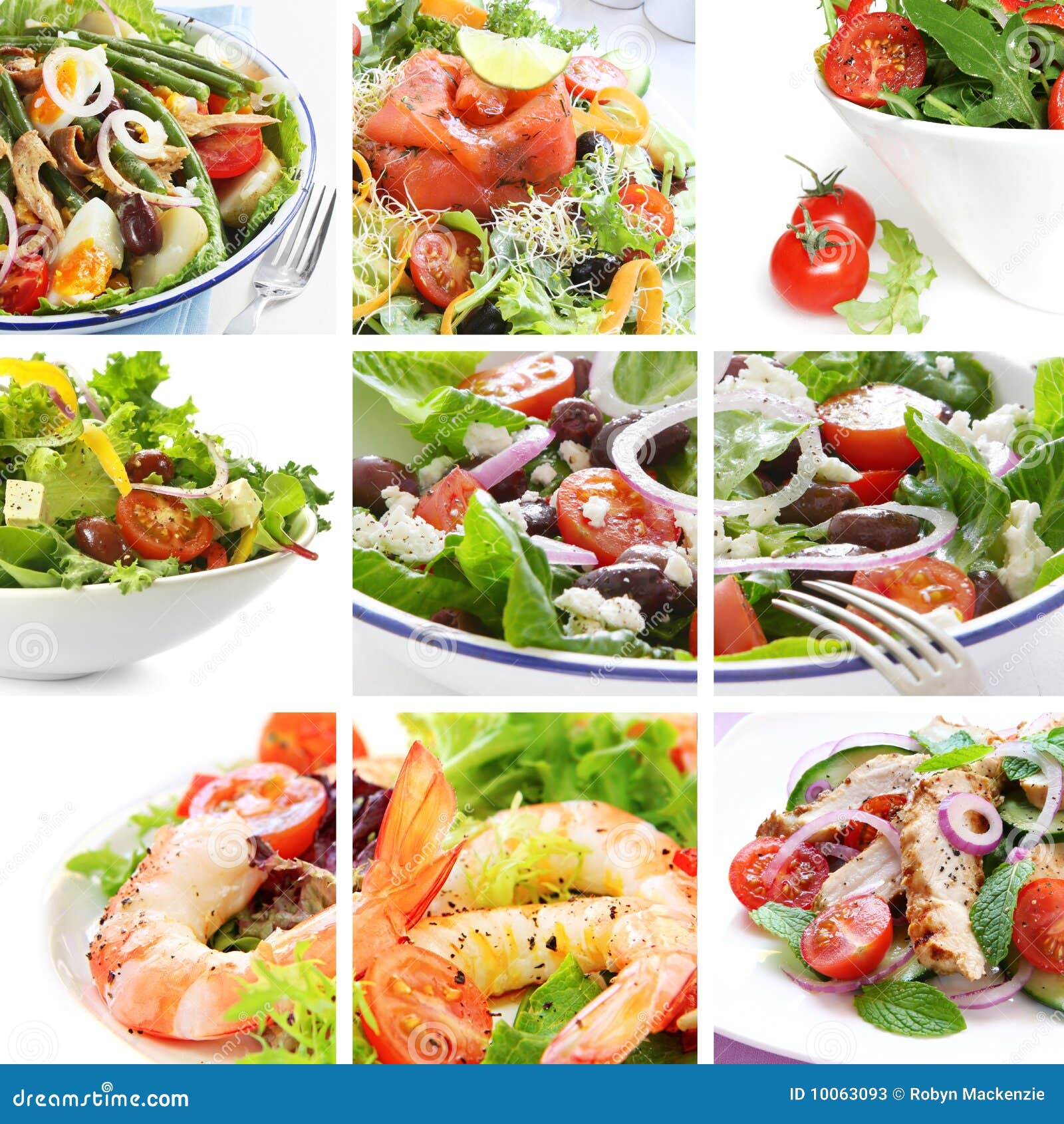 Salad Collage stock image. Image of goat, feta, vegetables - 10063093