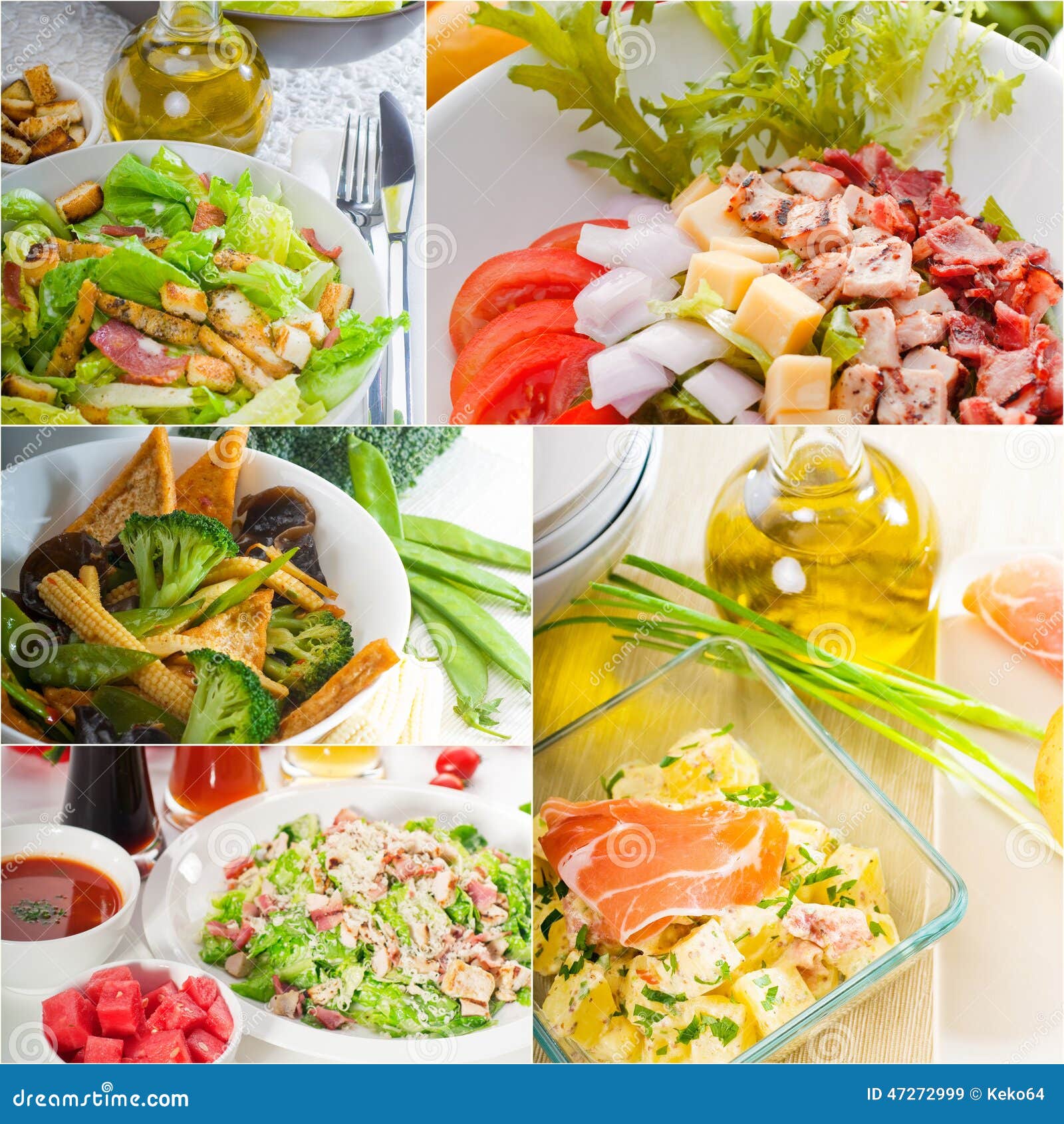 Salad Collage Composition Nested on Frame Stock Image - Image of bowl ...