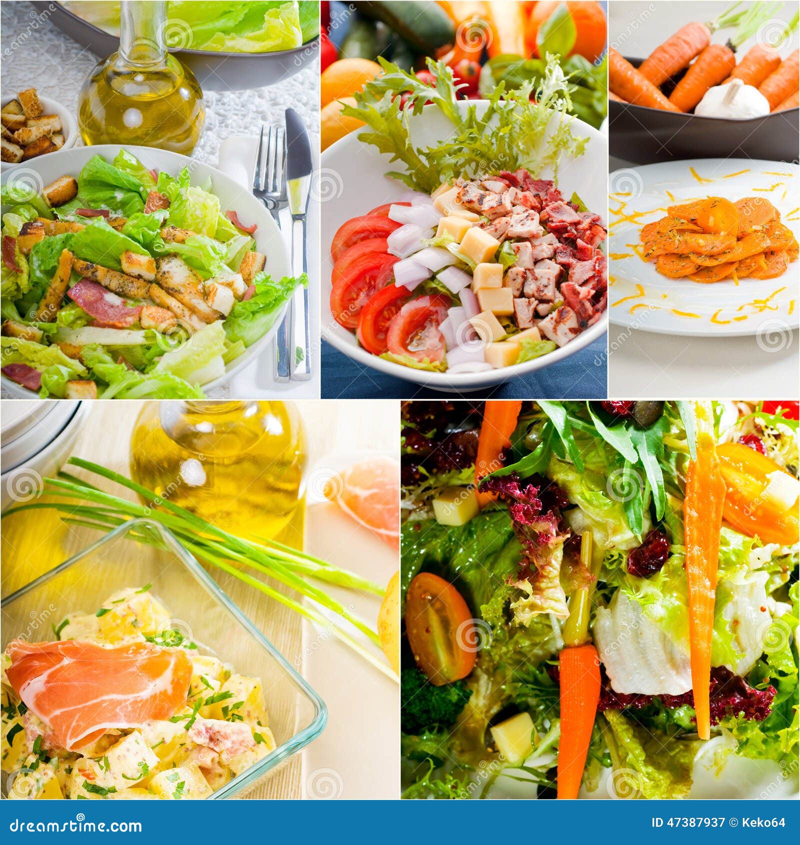 Salad Collage Composition Nested on Frame Stock Image - Image of bowl ...
