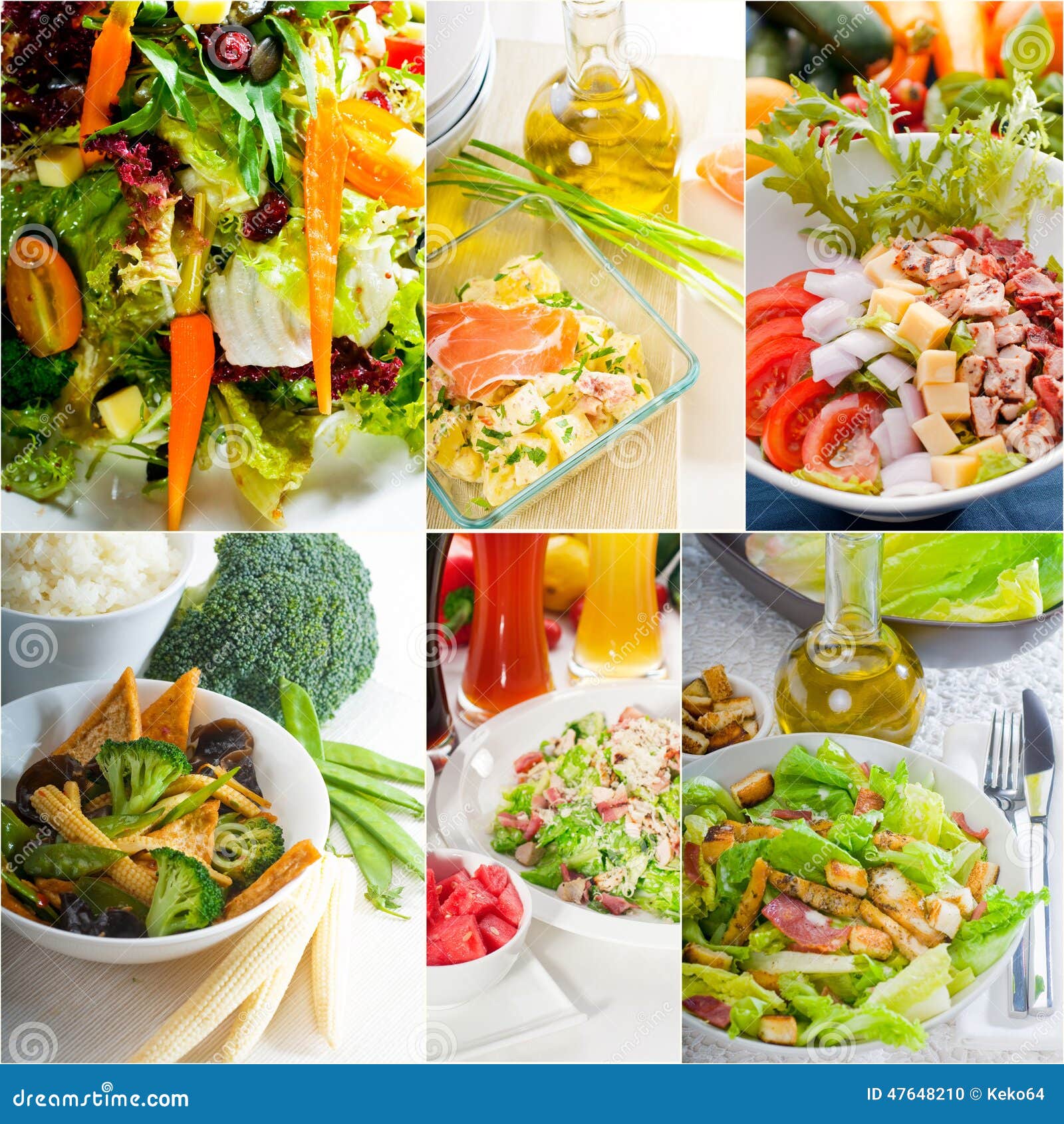 Salad Collage Composition Nested on Frame Stock Photo - Image of ...