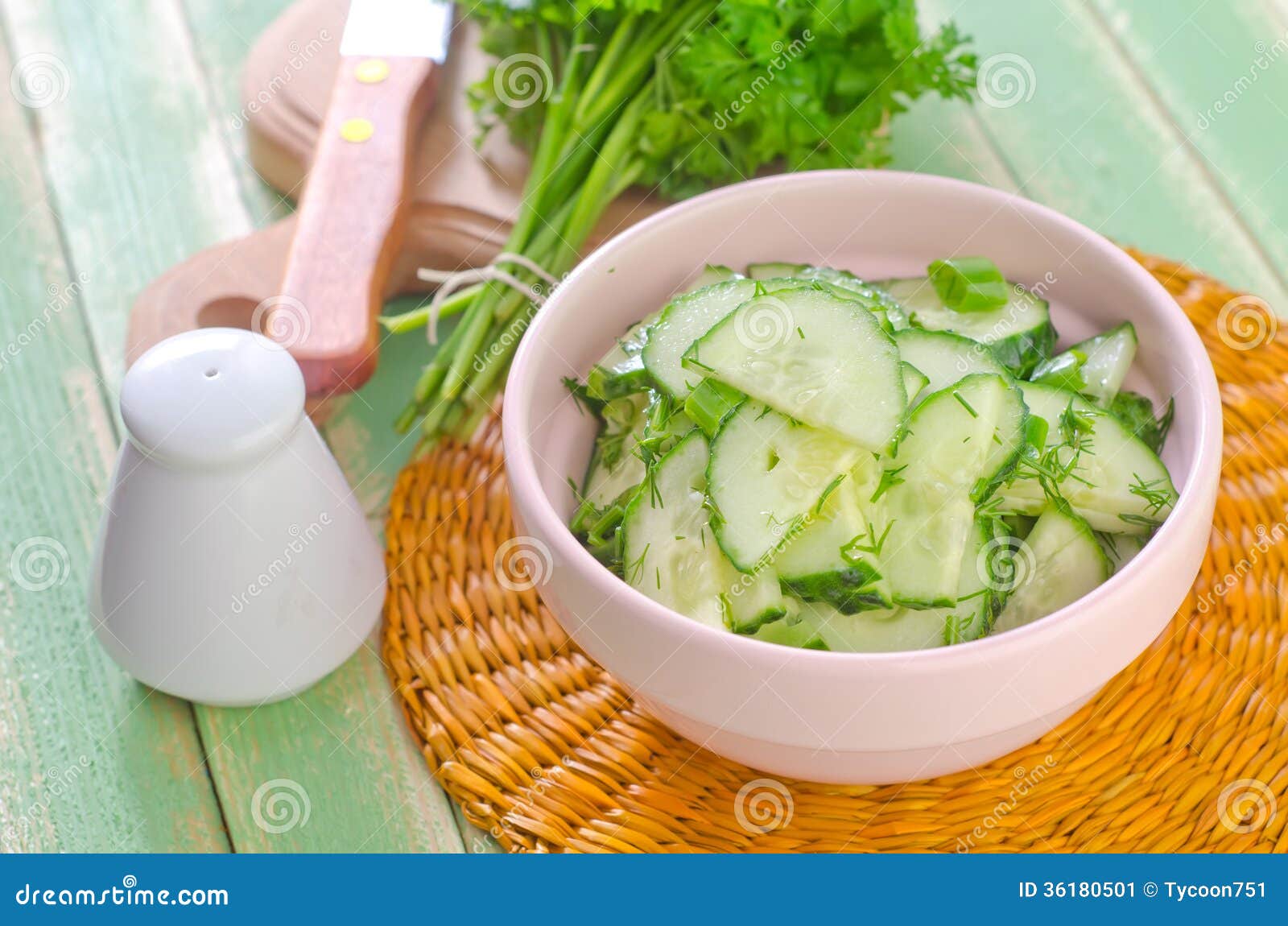 Salad with cucumber stock image. Image of closeup, meal - 36180501
