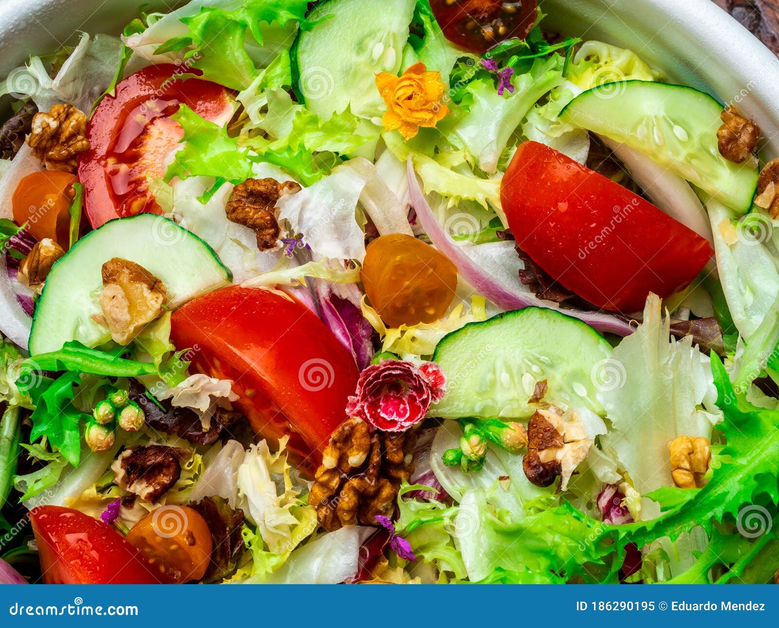 Salad of Different Types of Lettuce Stock Image - Image of diet, fresh ...