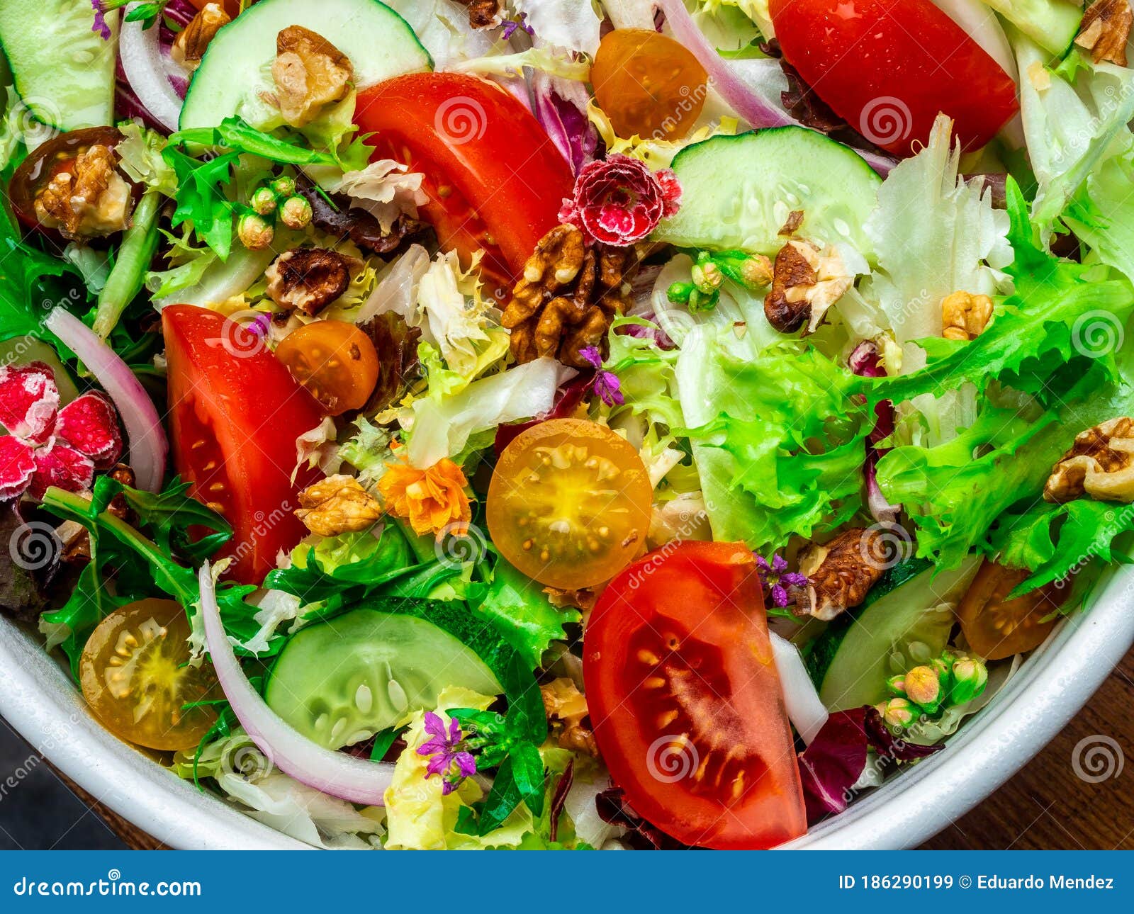 Salad of Different Types of Lettuce Stock Image - Image of ...