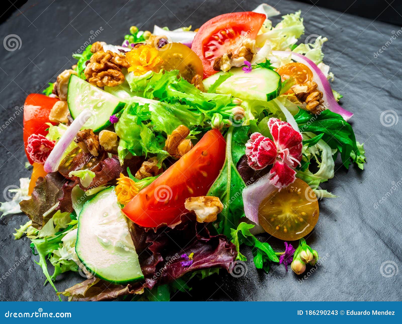 Salad of Different Types of Lettuce Stock Image - Image of culinary ...