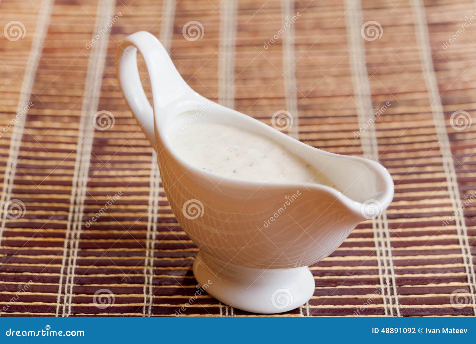 Salad Dressing with Cream and Herbs Stock Photo - Image of closeup ...