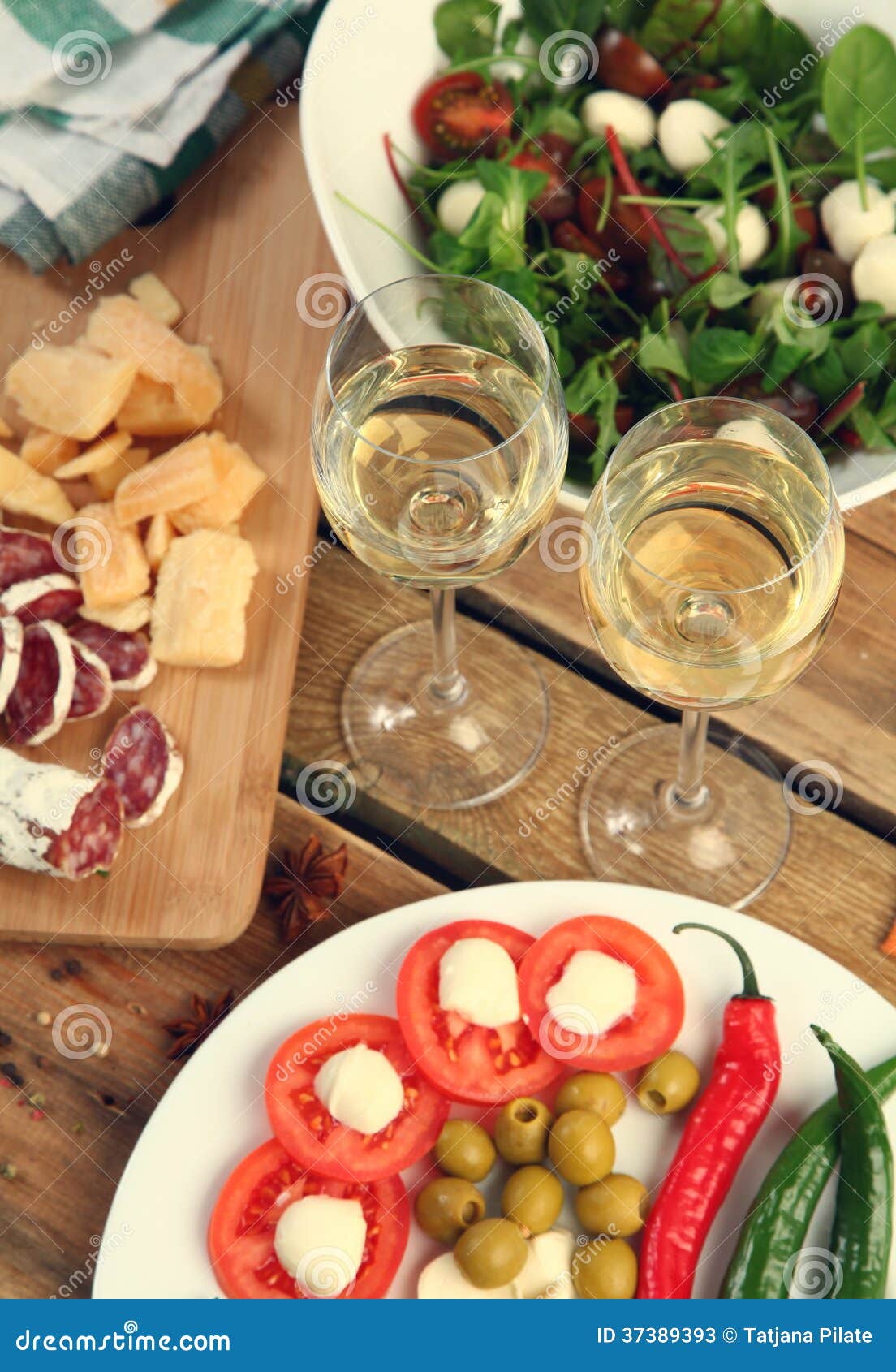 Salad and drinks stock image. Image of lunch, gourmet - 37389393