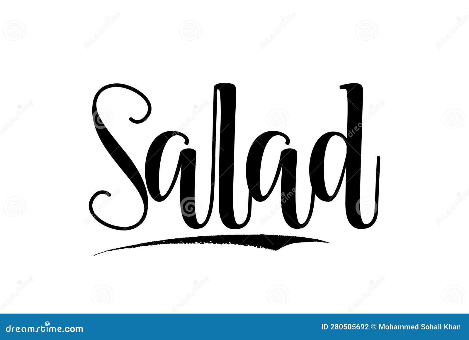 Salad Elegant Typography Lettering Text Vector Design Quote Stock ...