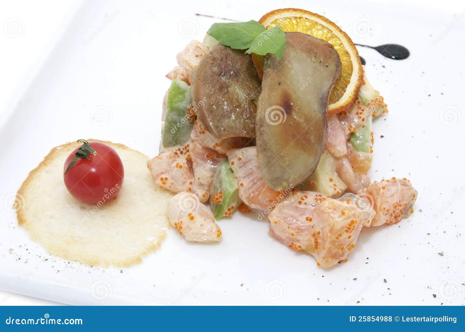 Salad and fish roe stock photo. Image of natural, setting - 25854988