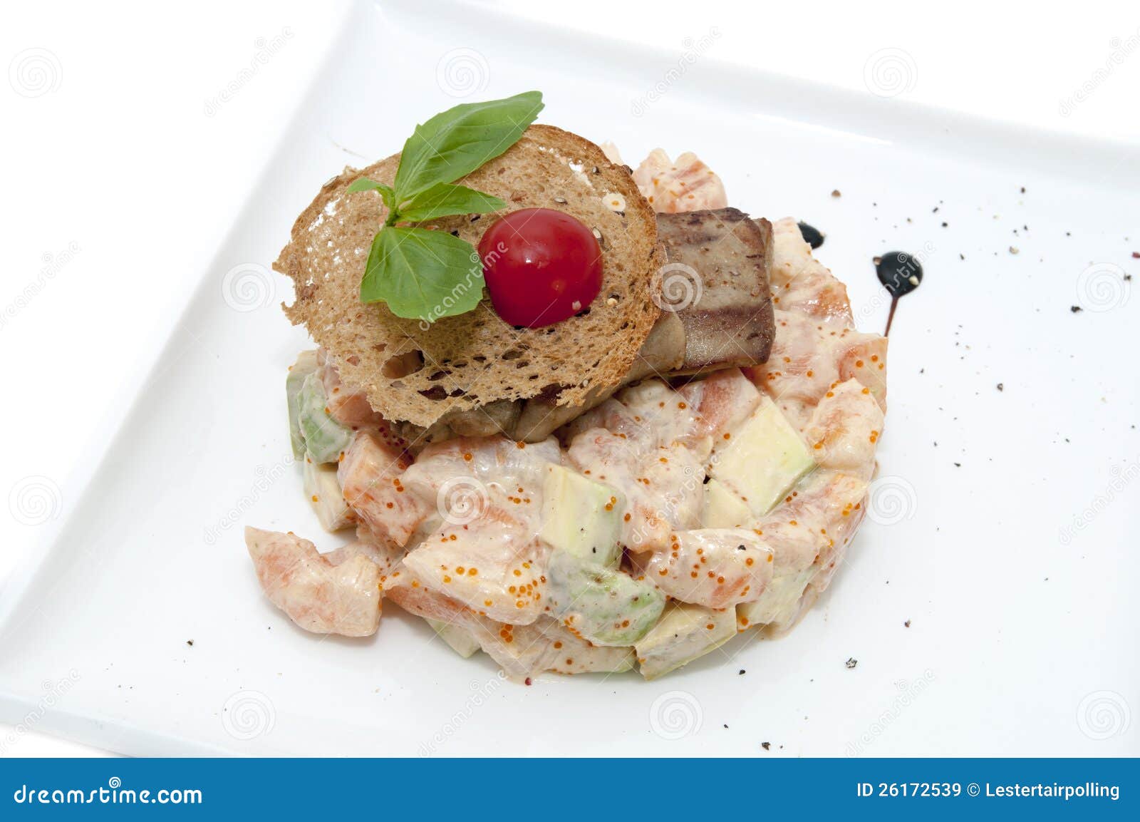 Salad and fish roe stock image. Image of macro, healthy - 26172539