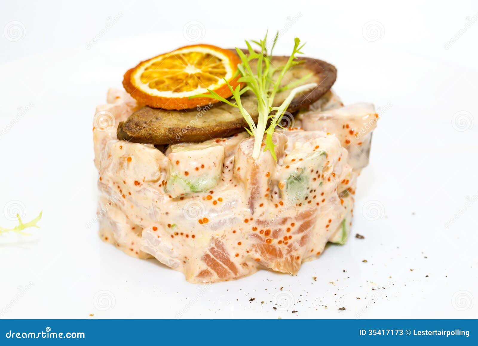 Salad and fish roe stock image. Image of color, ingredient - 35417173