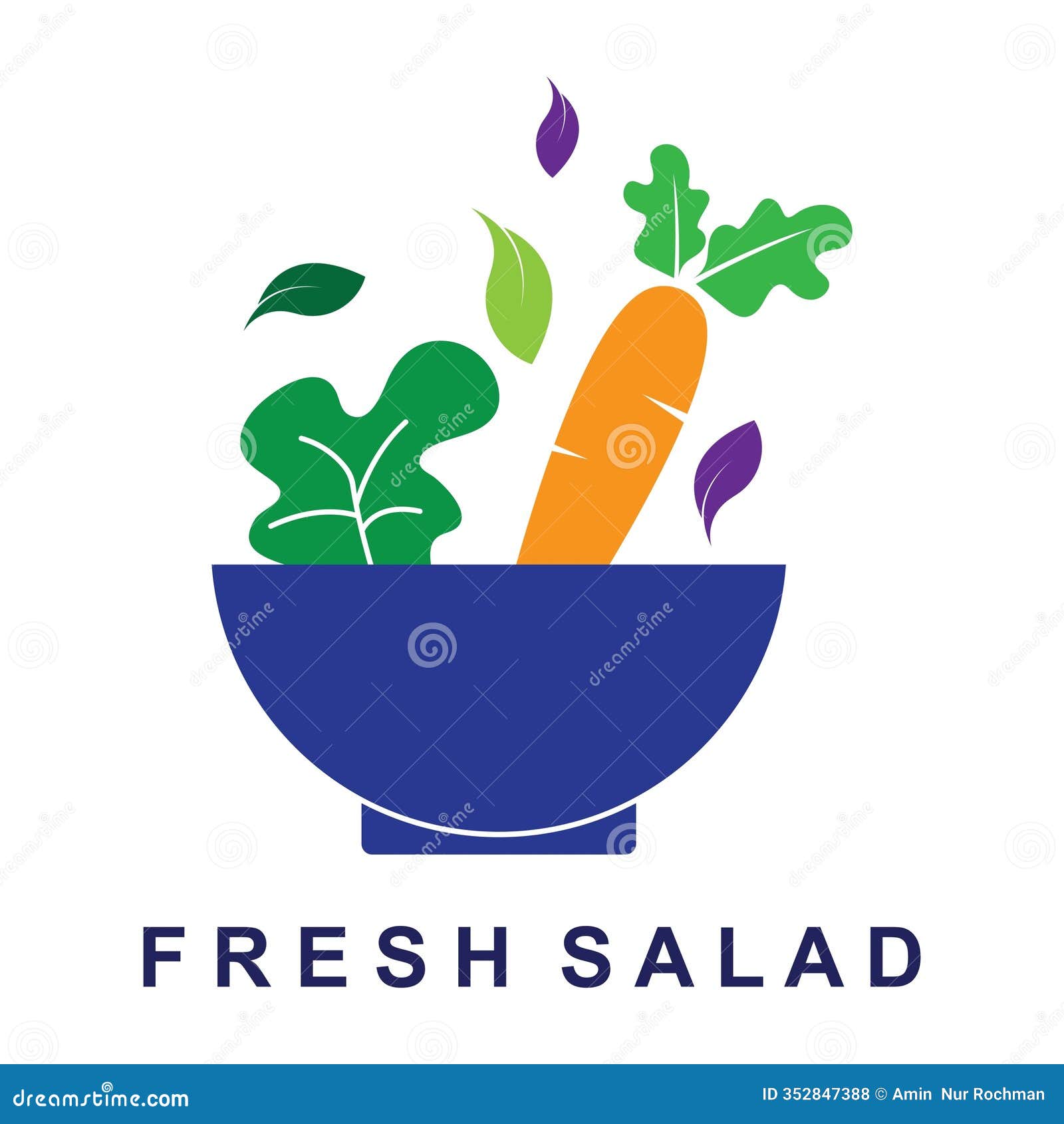 Salad Food Logo Vector Design Stock Illustration - Illustration of ...