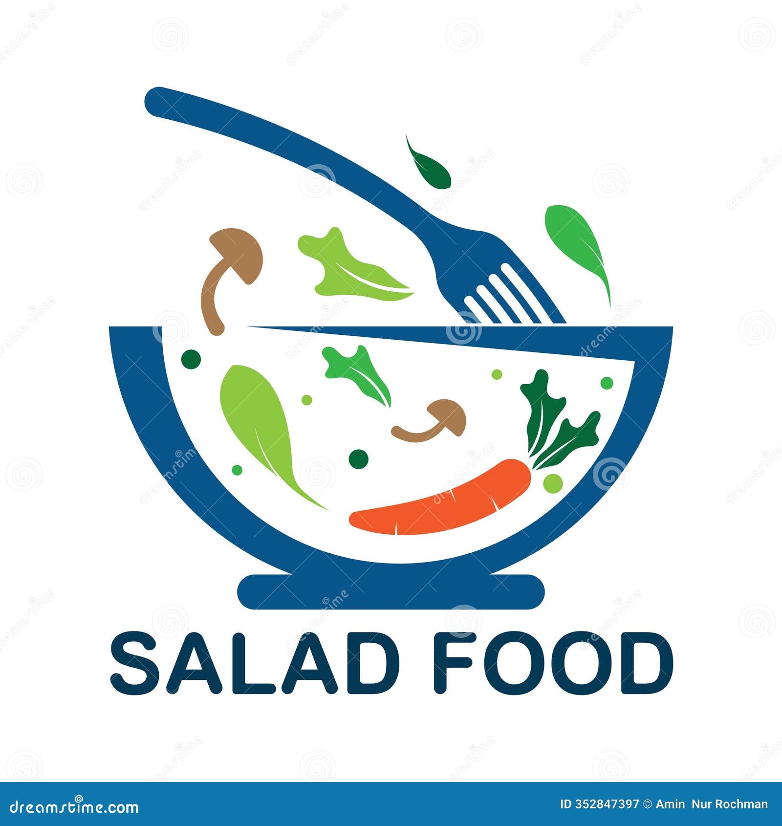 Salad Food Logo Vector Design Stock Illustration - Illustration of ...