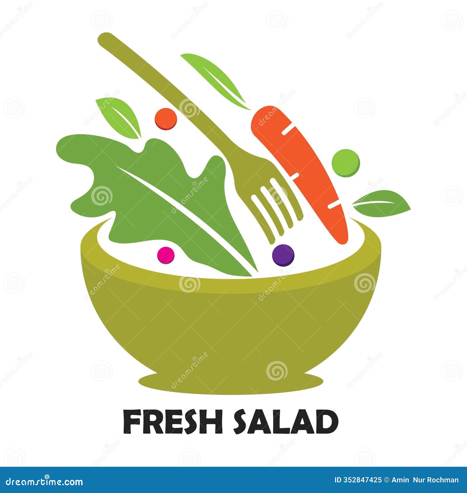 Salad Food Logo Vector Design Stock Illustration - Illustration of ...