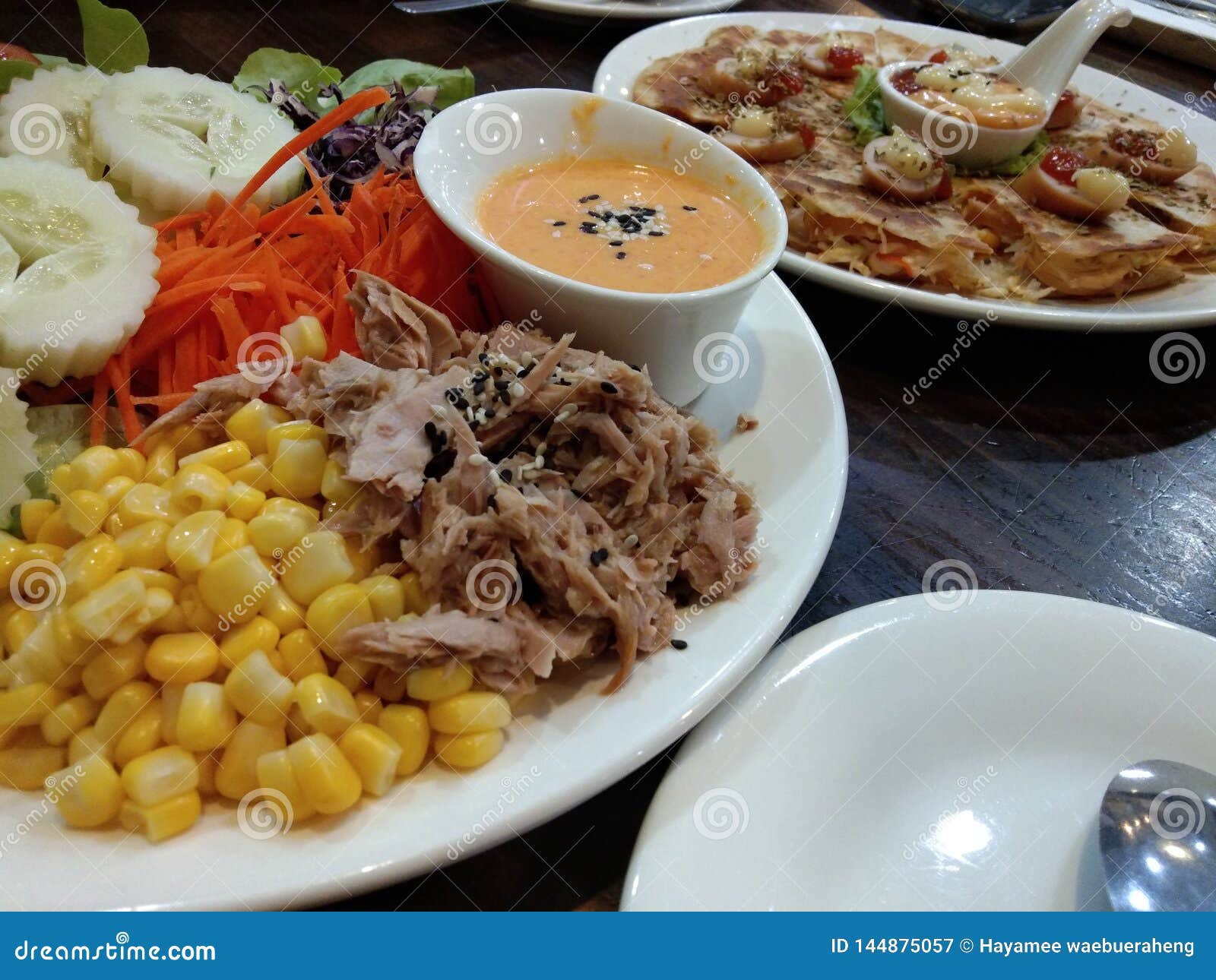 Salad foot eat dinner stock image. Image of soup, restaurant - 144875057