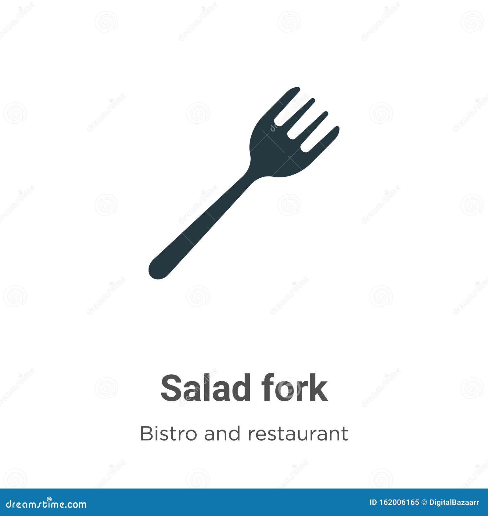 Salad Fork Vector Icon on White Background. Flat Vector Salad Fork Icon ...