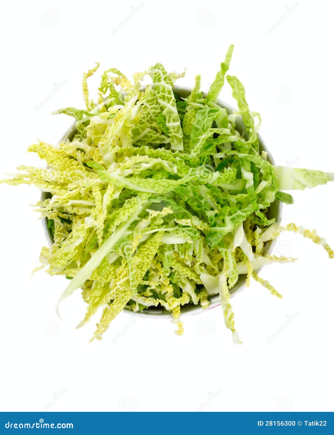 Salad with Fresh Savoy Cabbage ,top View Stock Photo - Image of food ...