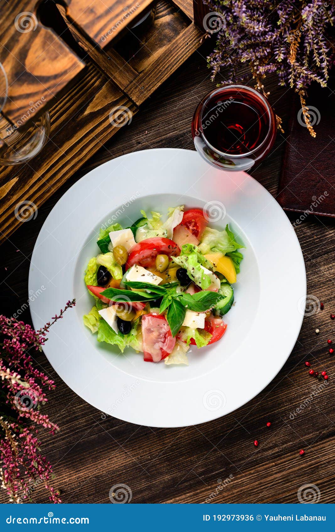 Salad of Fresh Vegetables Rustic Stock Photo - Image of tasty, cucumber ...