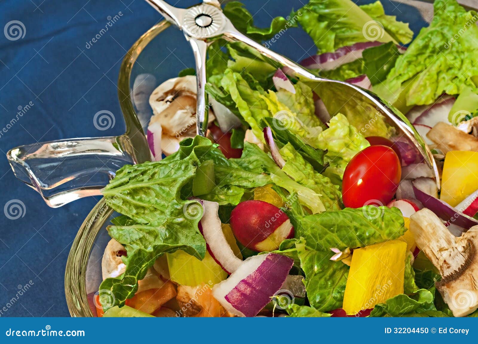 Salad in glass bowl stock photo. Image of celery, salad - 32204450