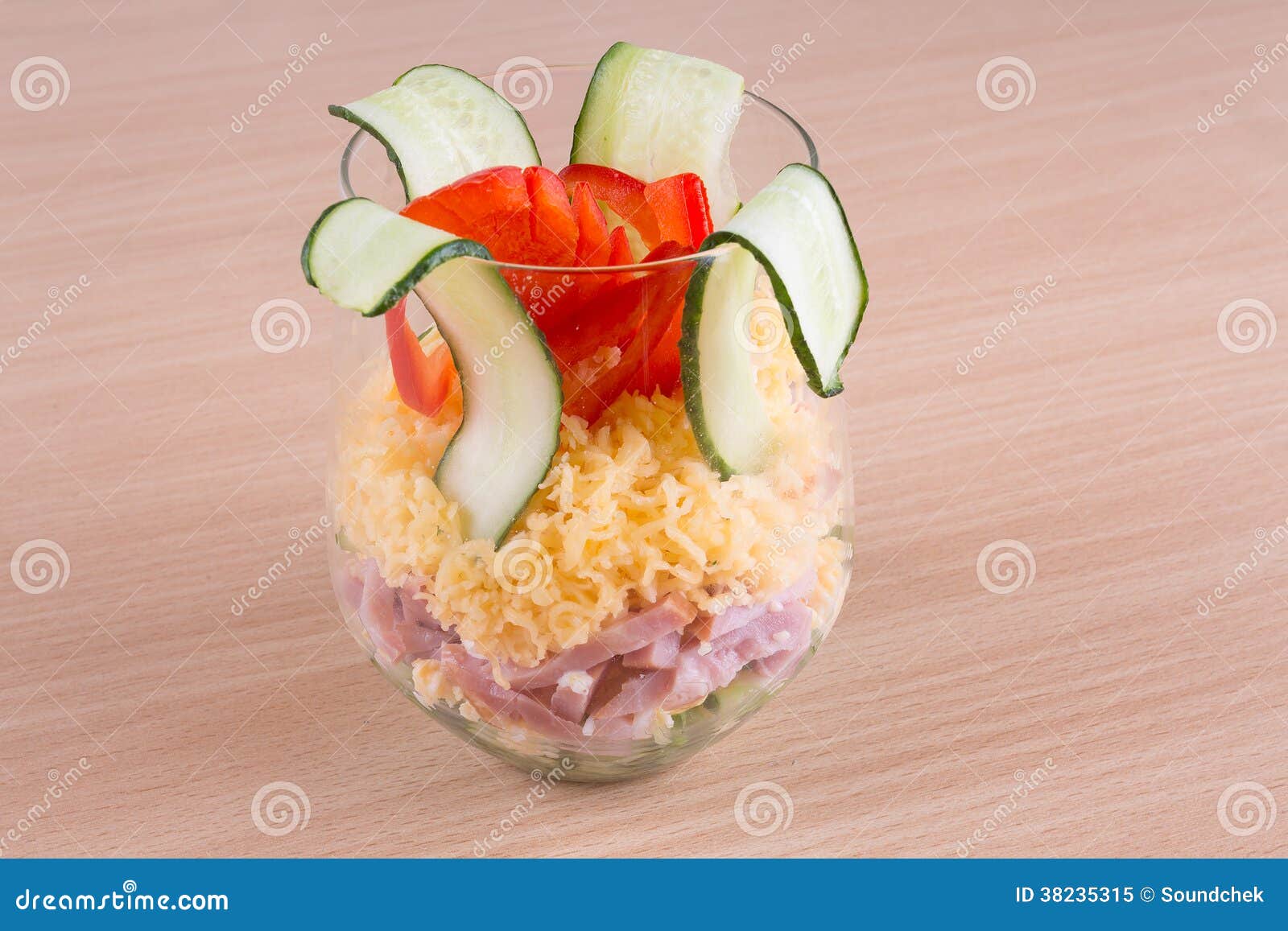 Salad in a Glass of Vegetable Stock Image - Image of table, meal: 38235315