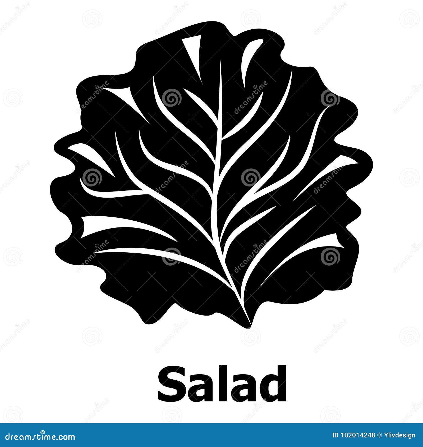 Salad Icon, Simple Black Style Stock Vector - Illustration of farming ...