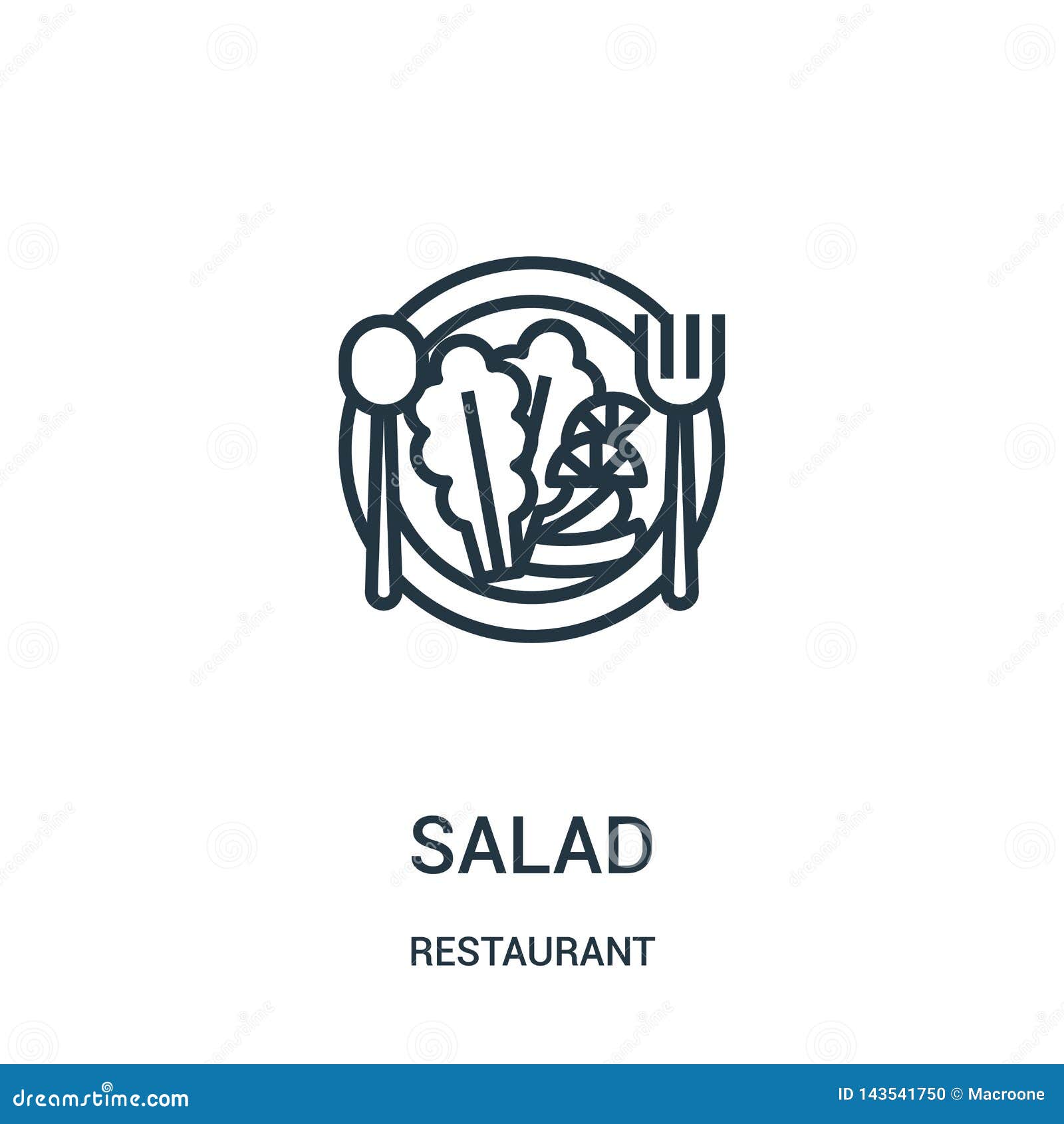 Salad Icon Vector from Restaurant Collection. Thin Line Salad Outline ...