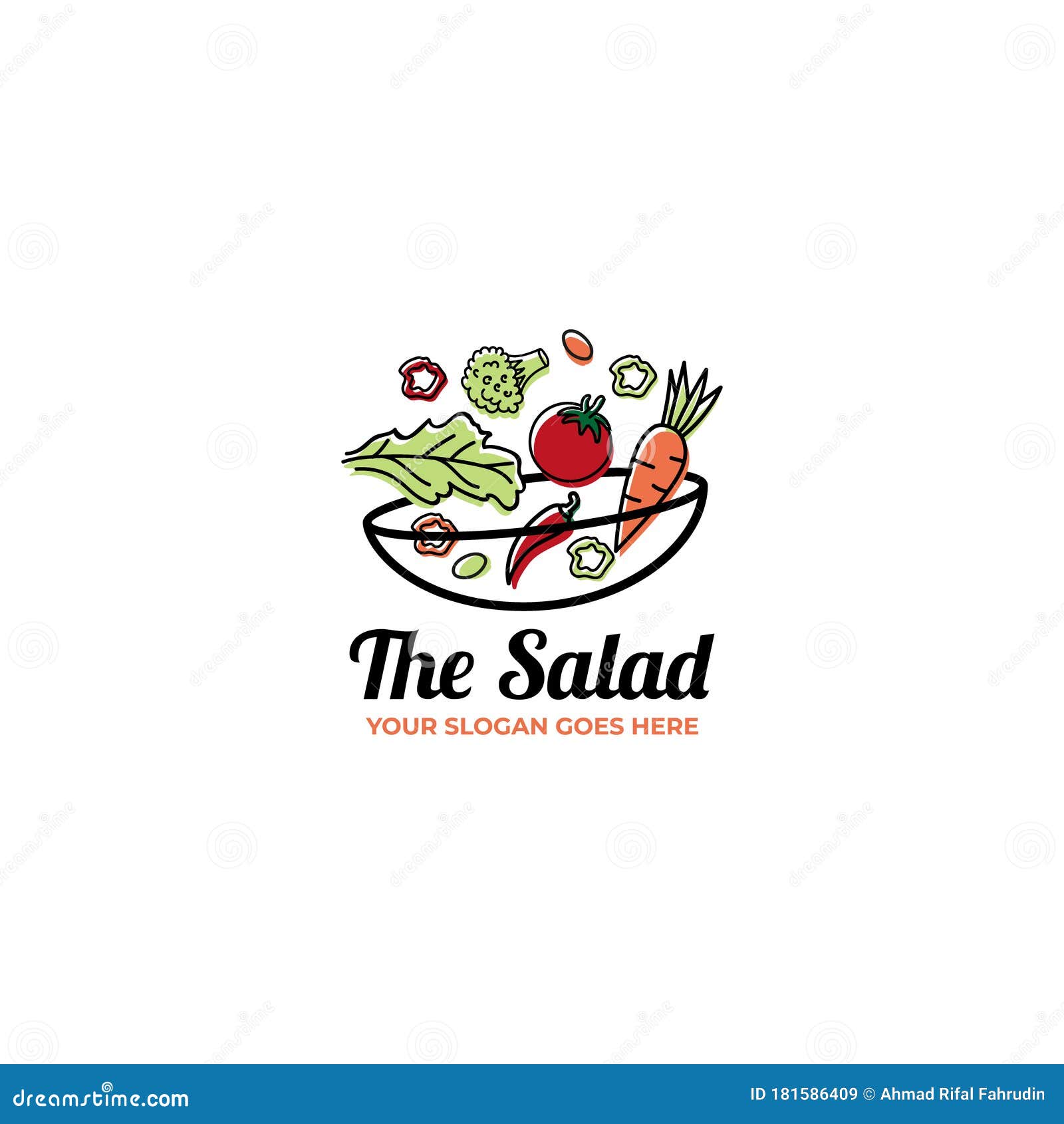 Salad Logo . Flat Salad Logo Illustration Concept Stock Vector ...