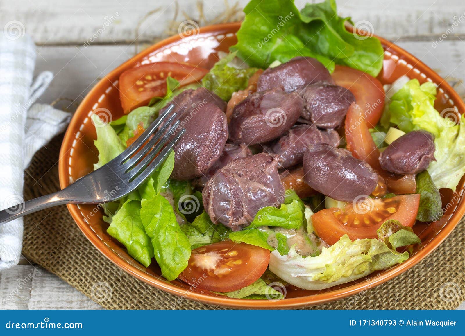 Salad with Poultry Gizzards Stock Image - Image of gizzards, poultry ...