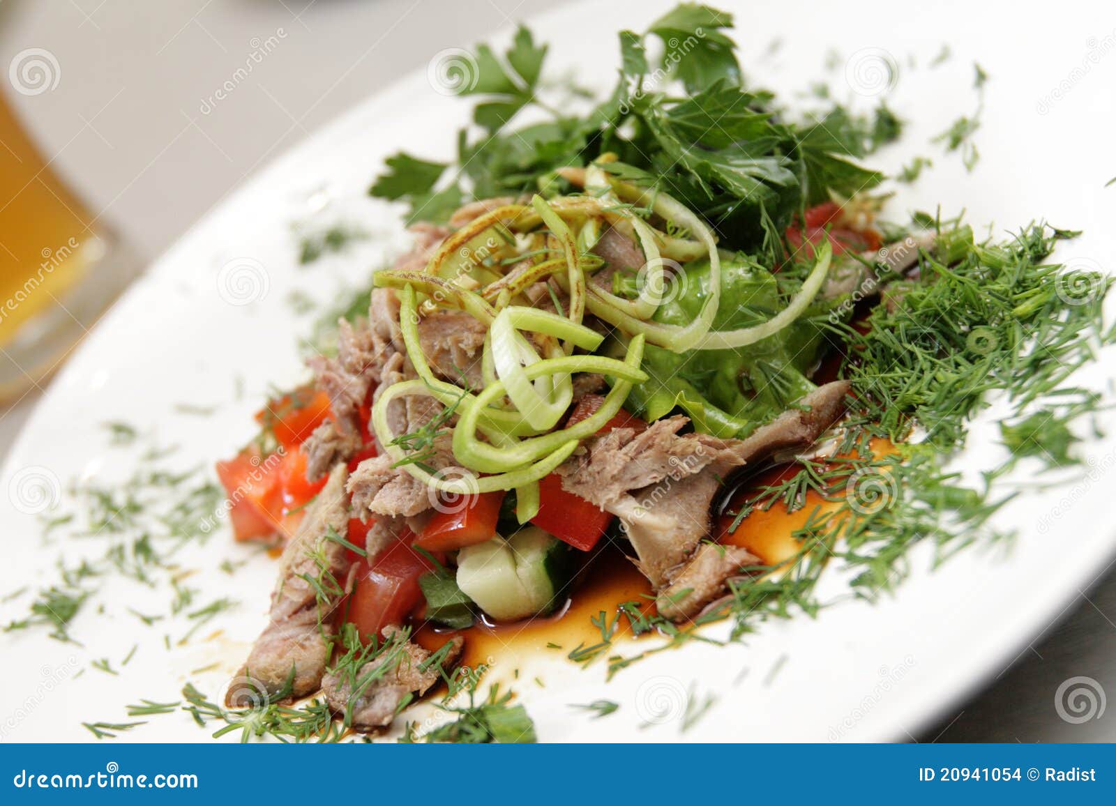 Salad with meat stock photo. Image of side, dinner, colour - 20941054