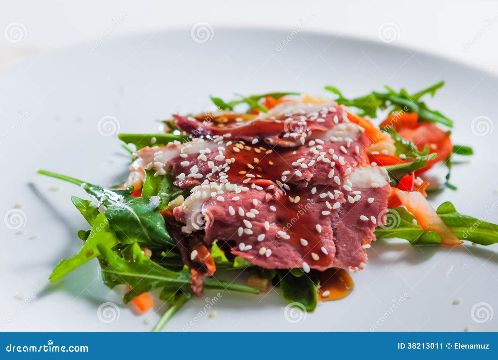 Salad with meat stock image. Image of dish, herbs, cutting - 38213011